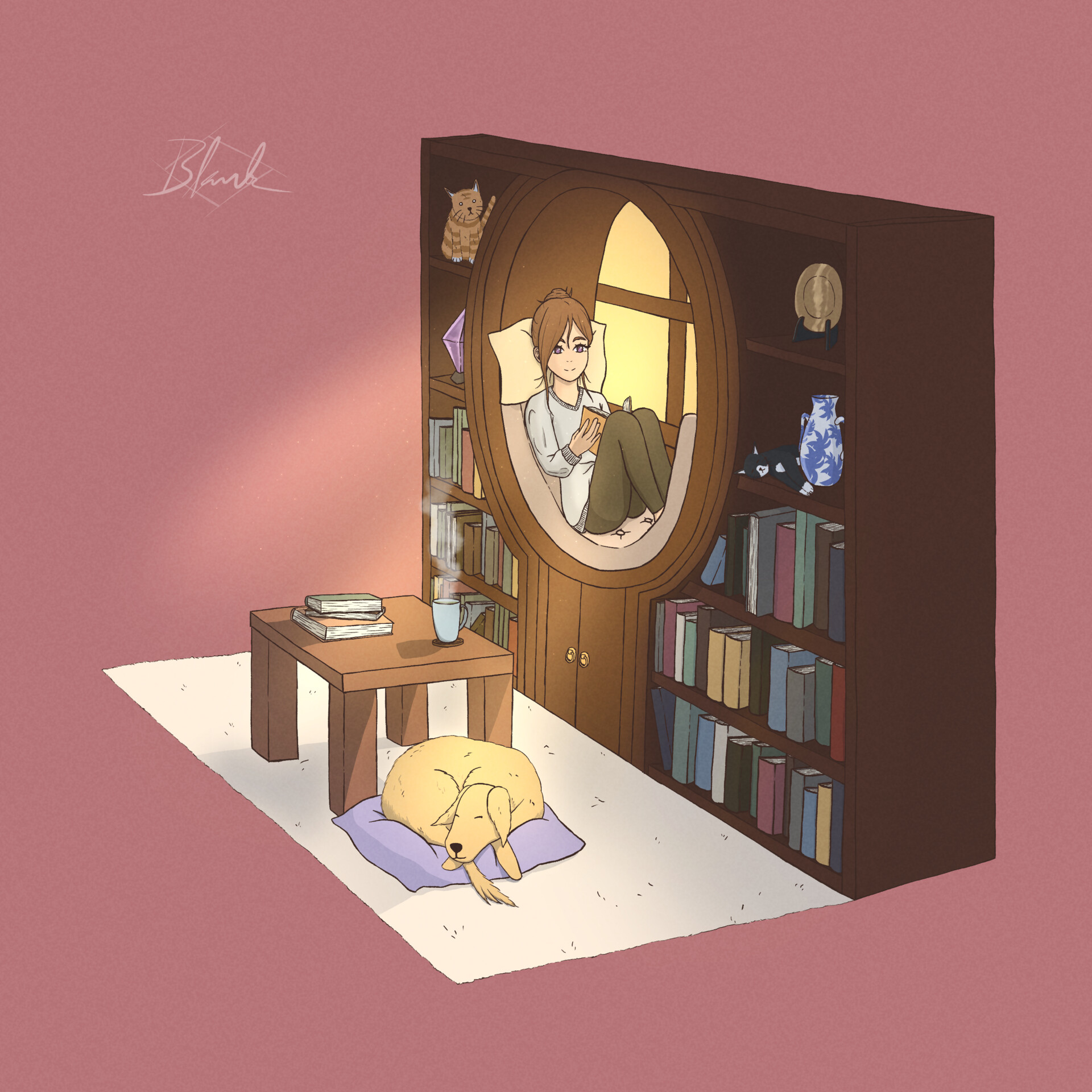 ArtStation - A Cozy Reading Space