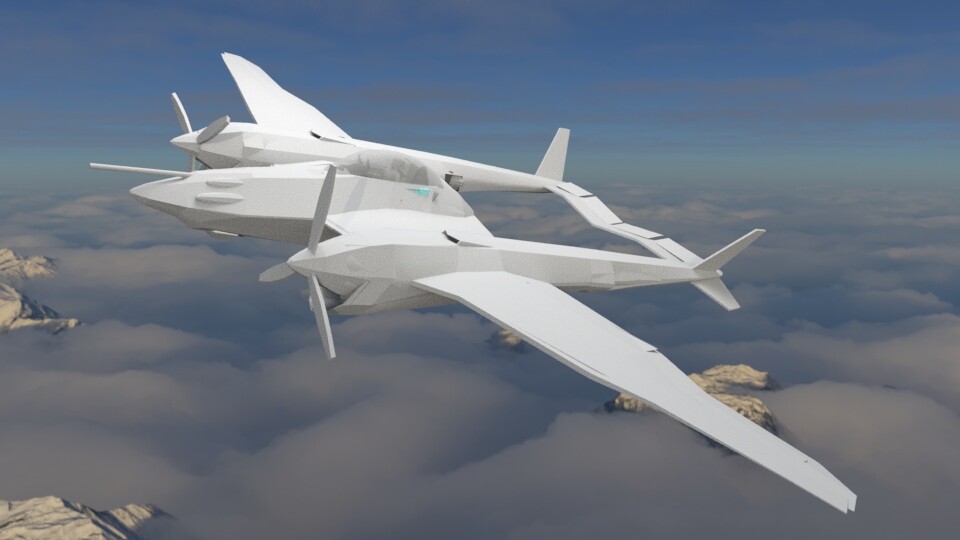 ArtStation - P-38 STEALTH FIGHTER (Modeling WIP 5%)