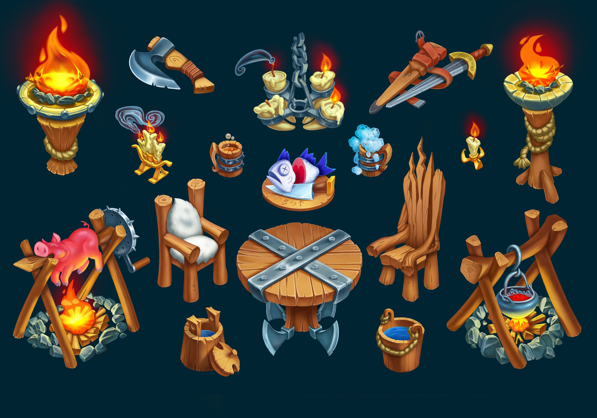 ArtStation - Game asset for the Vikings game