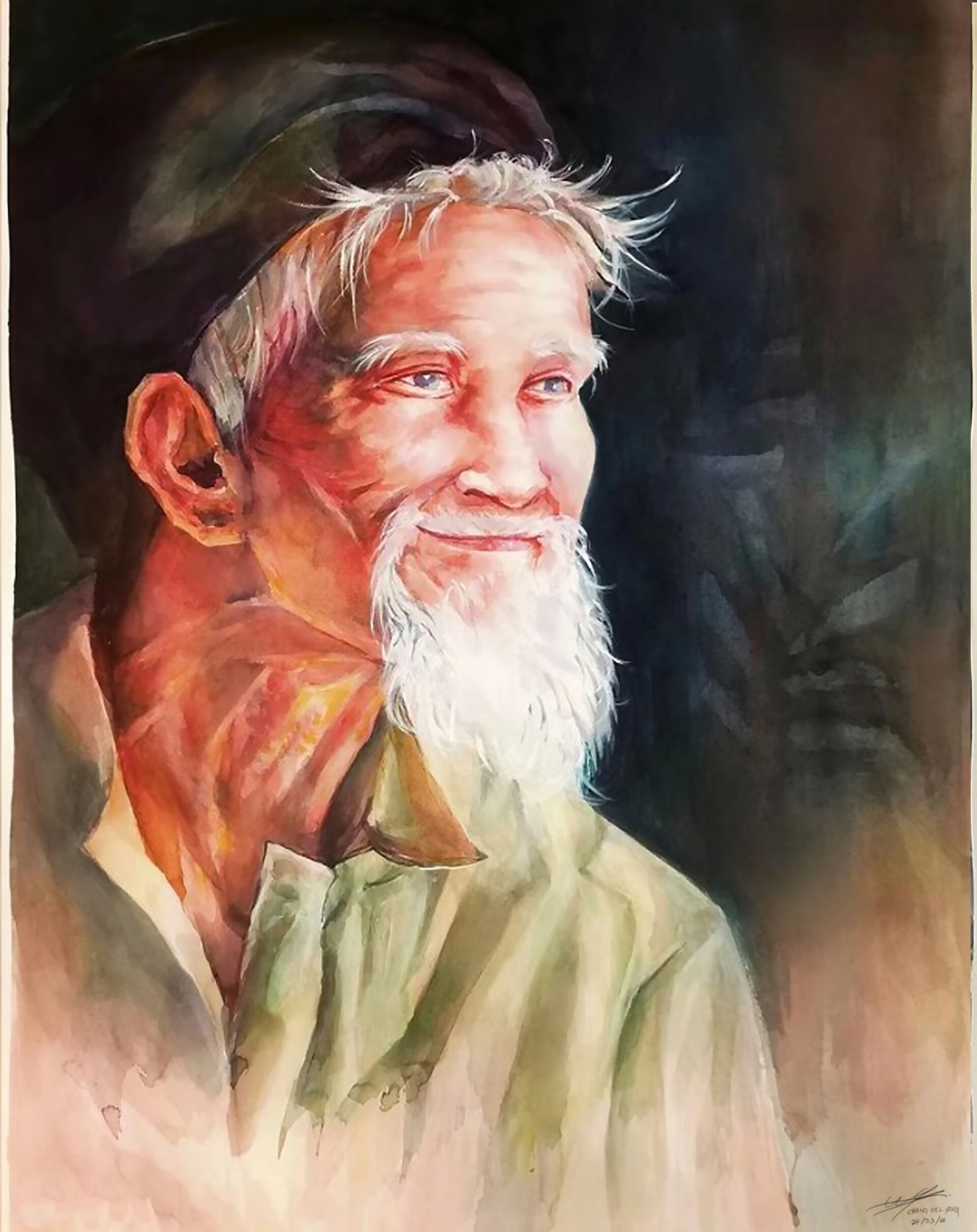 ArtStation - Watercolour Painting- Old man
