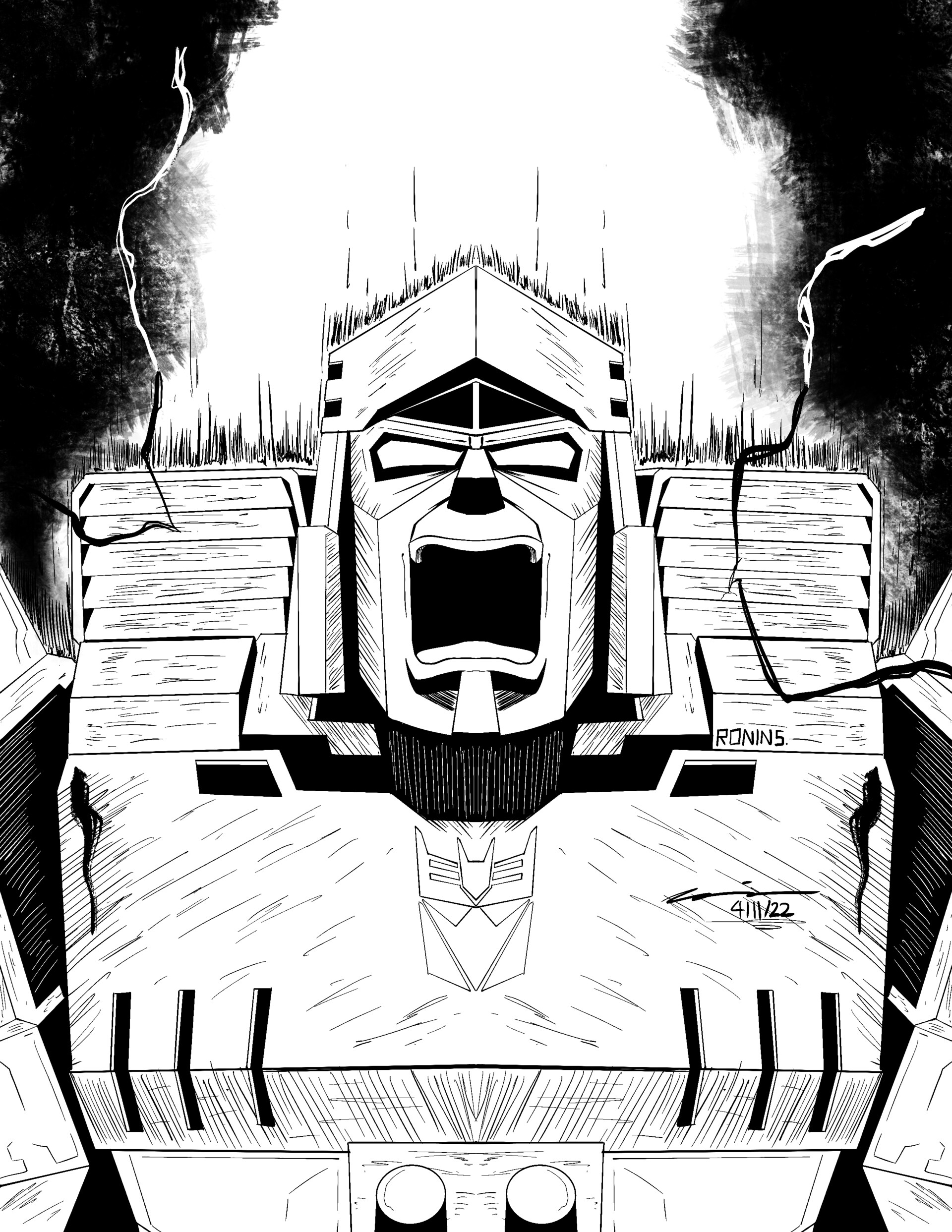 Megatron Face Drawing