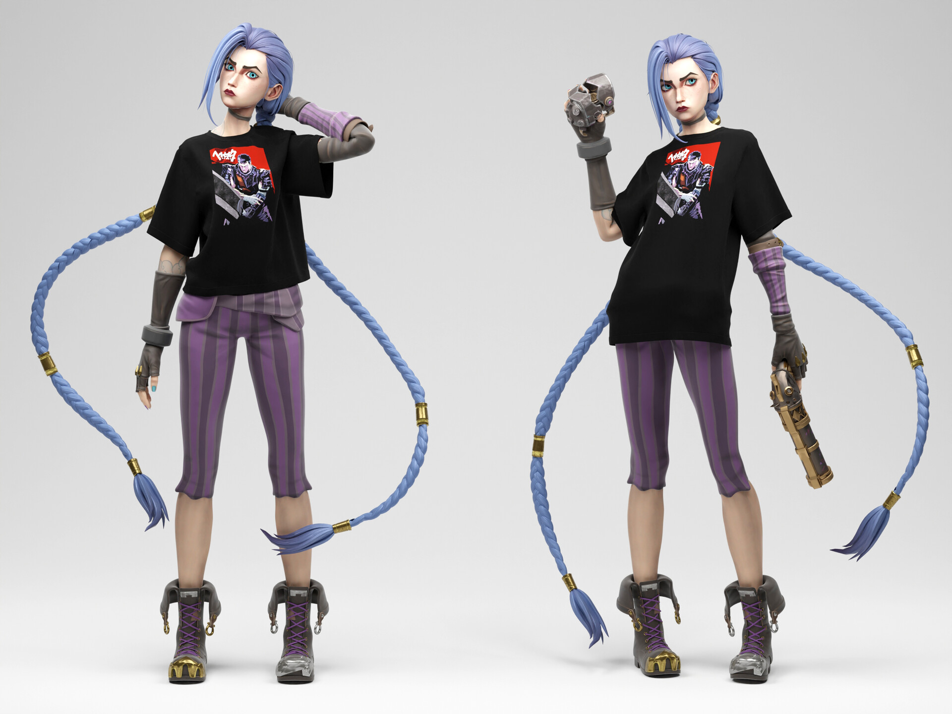 ArtStation - Jinx in custom t-shirts