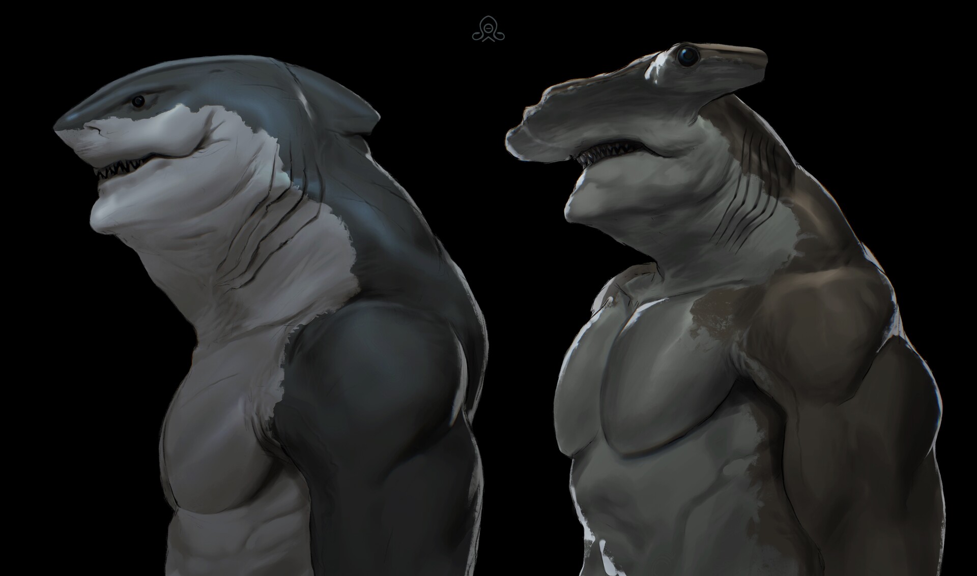 ArtStation - The Great White & Hammerhead