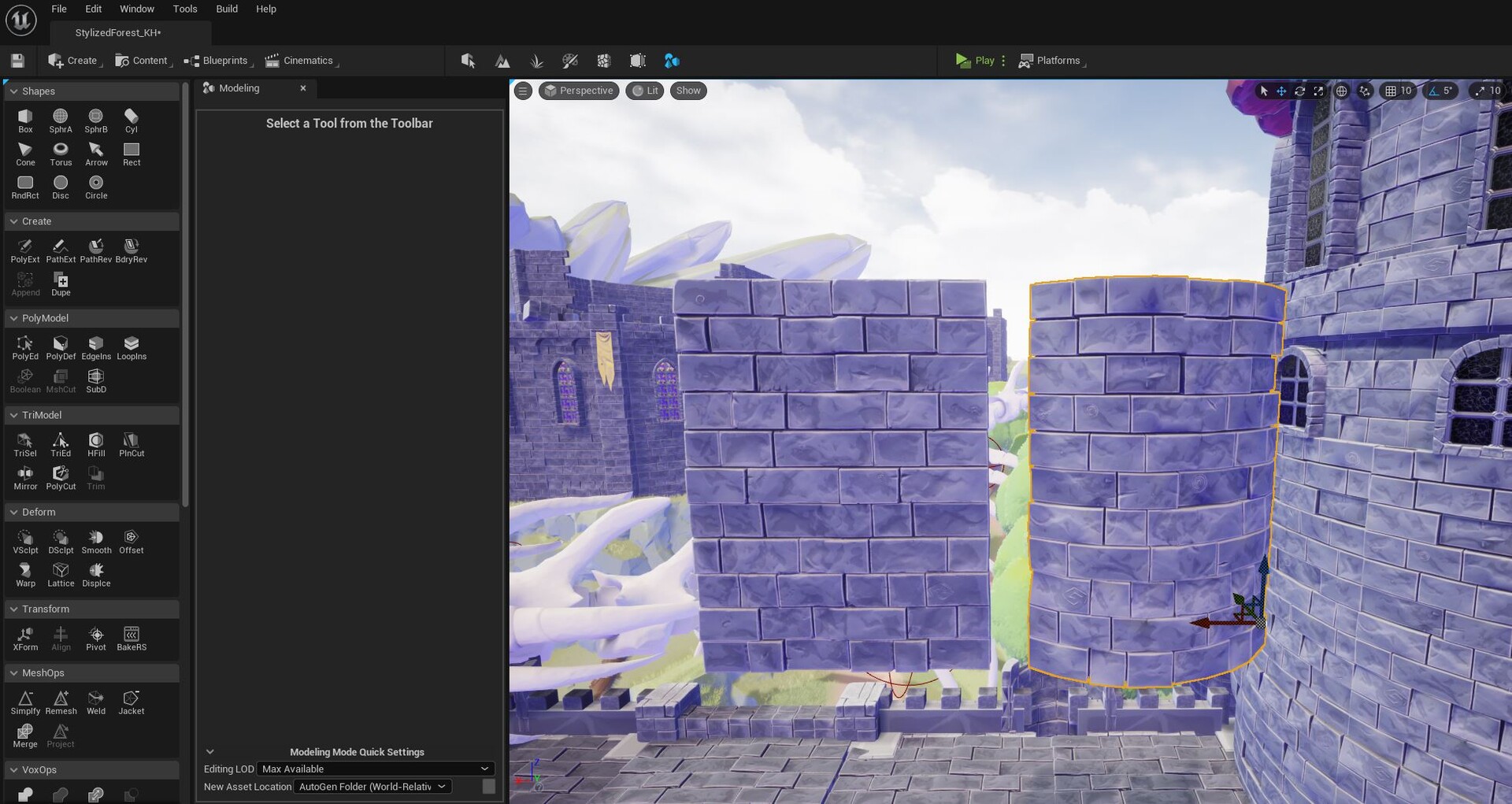 Kaleb Hogan - Lost Castle- Stylized Environment, Castle in the Forest [UE5]