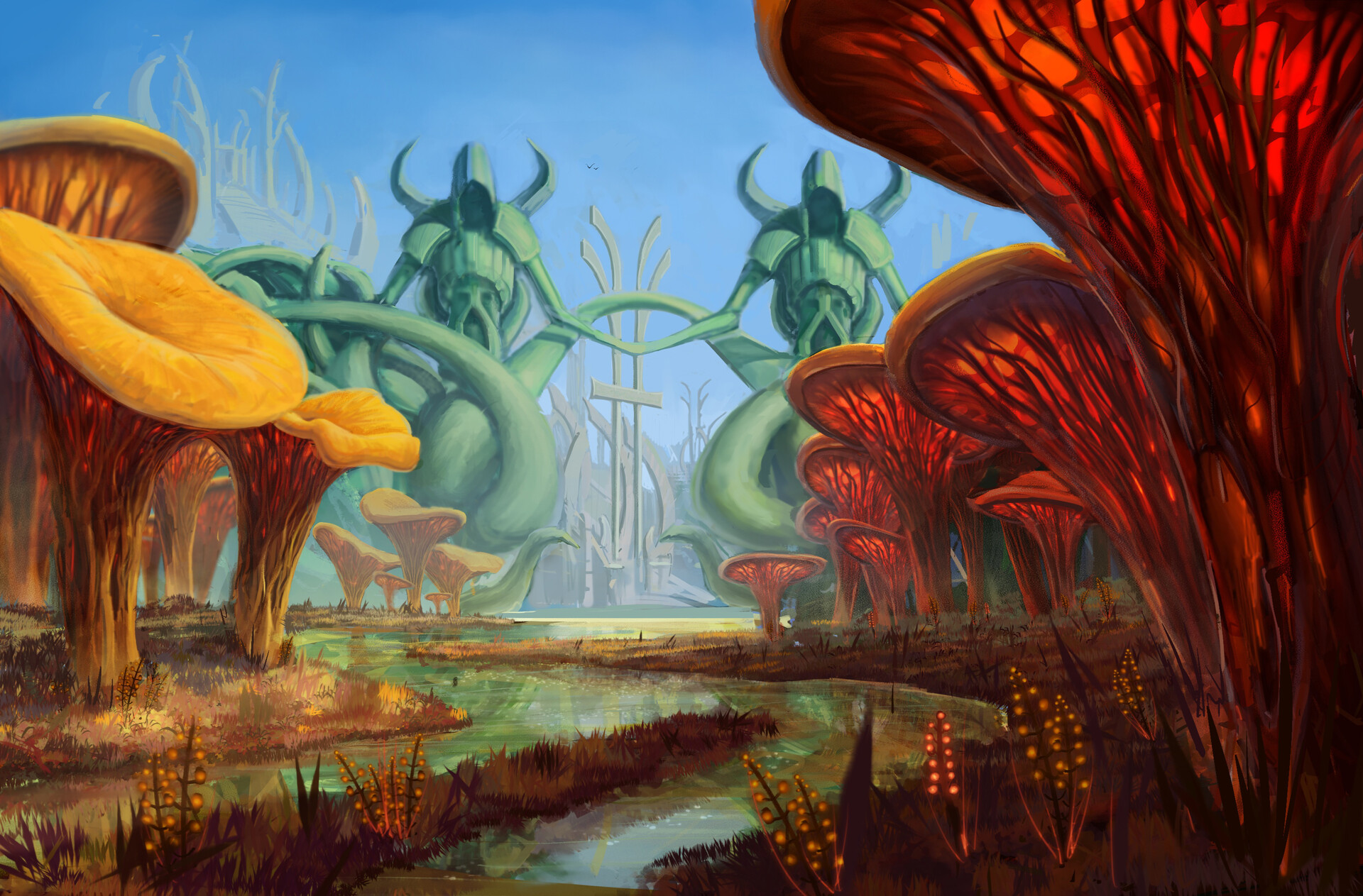 ArtStation - Mushrooms landscape