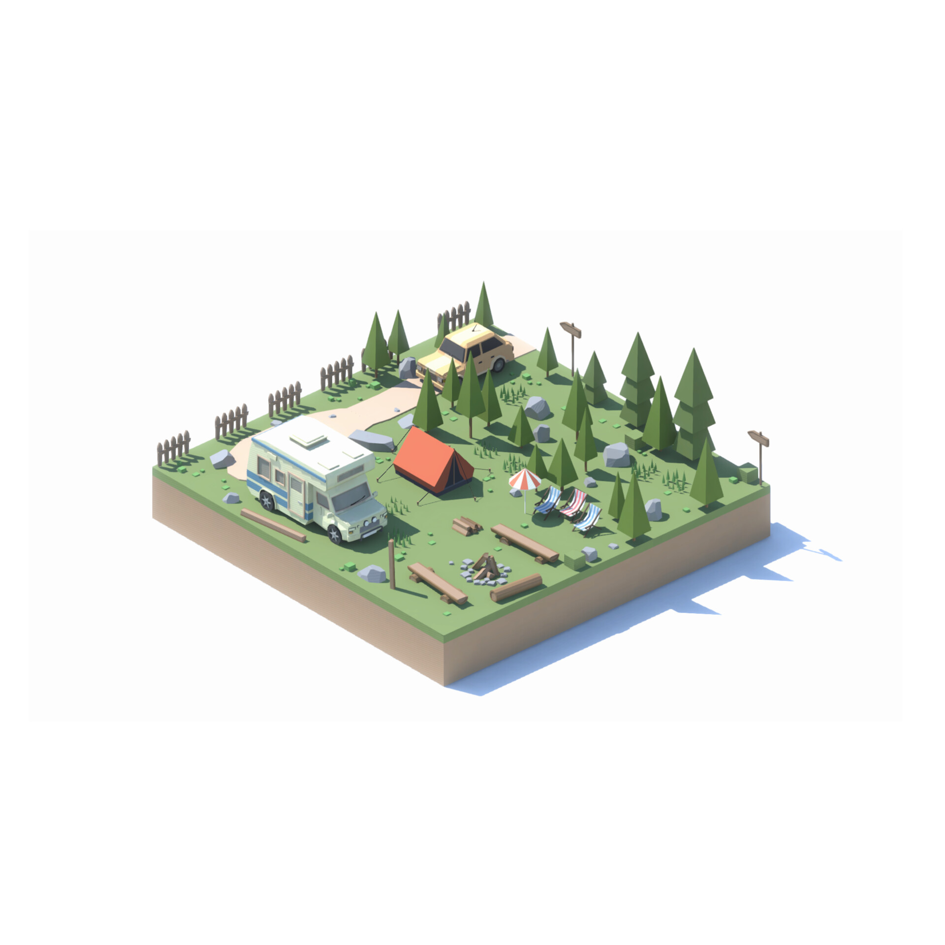 ArtStation - Low Poly Camping