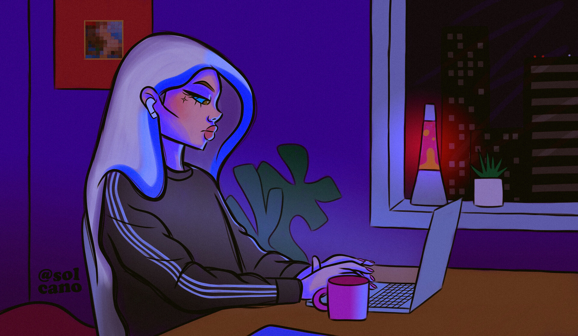 ArtStation - Lo-fi girl (Jane version) by @solcano