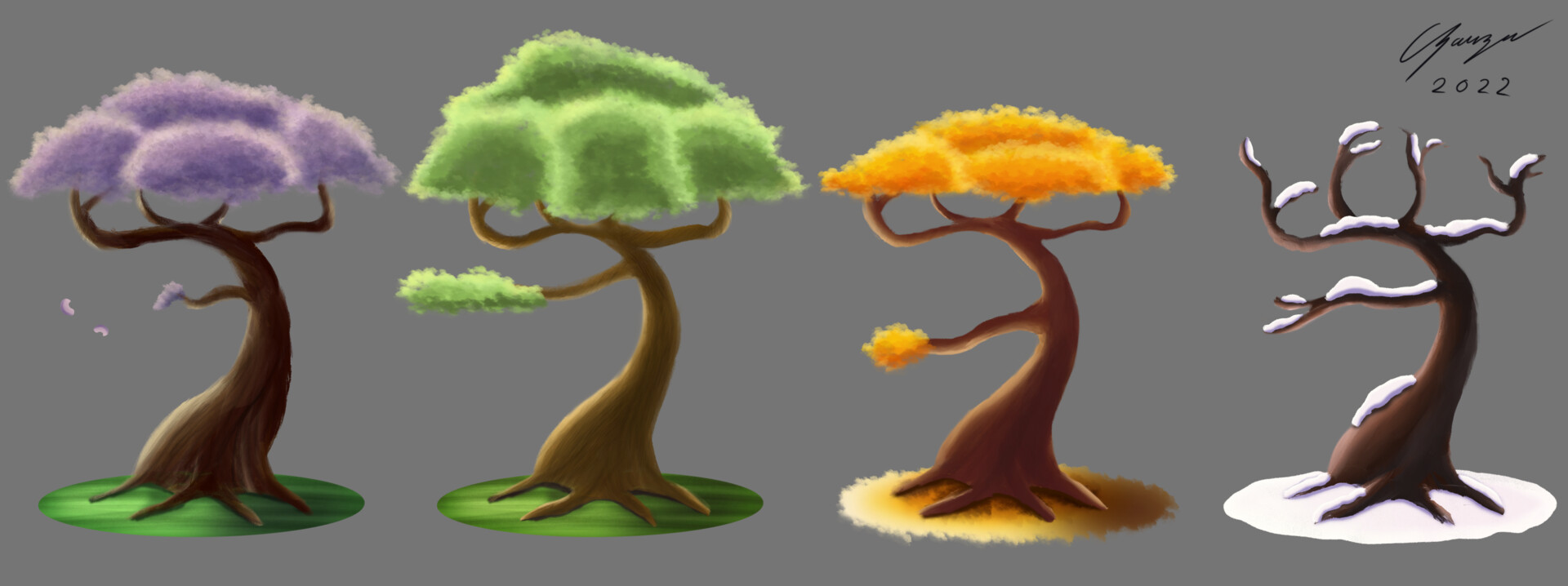 ArtStation - Passing of the Seasons: A Tree’s Story