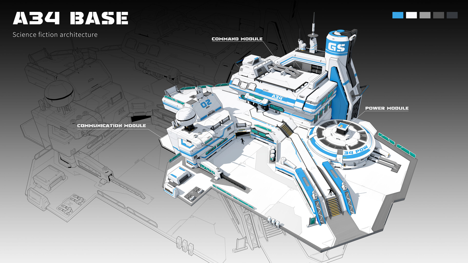 ArtStation - Science fiction architecture sketch