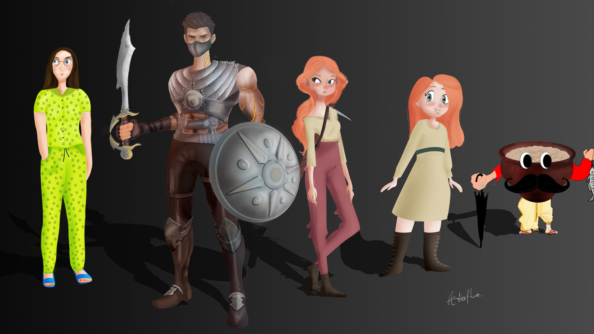 how to draw semi realistic characters