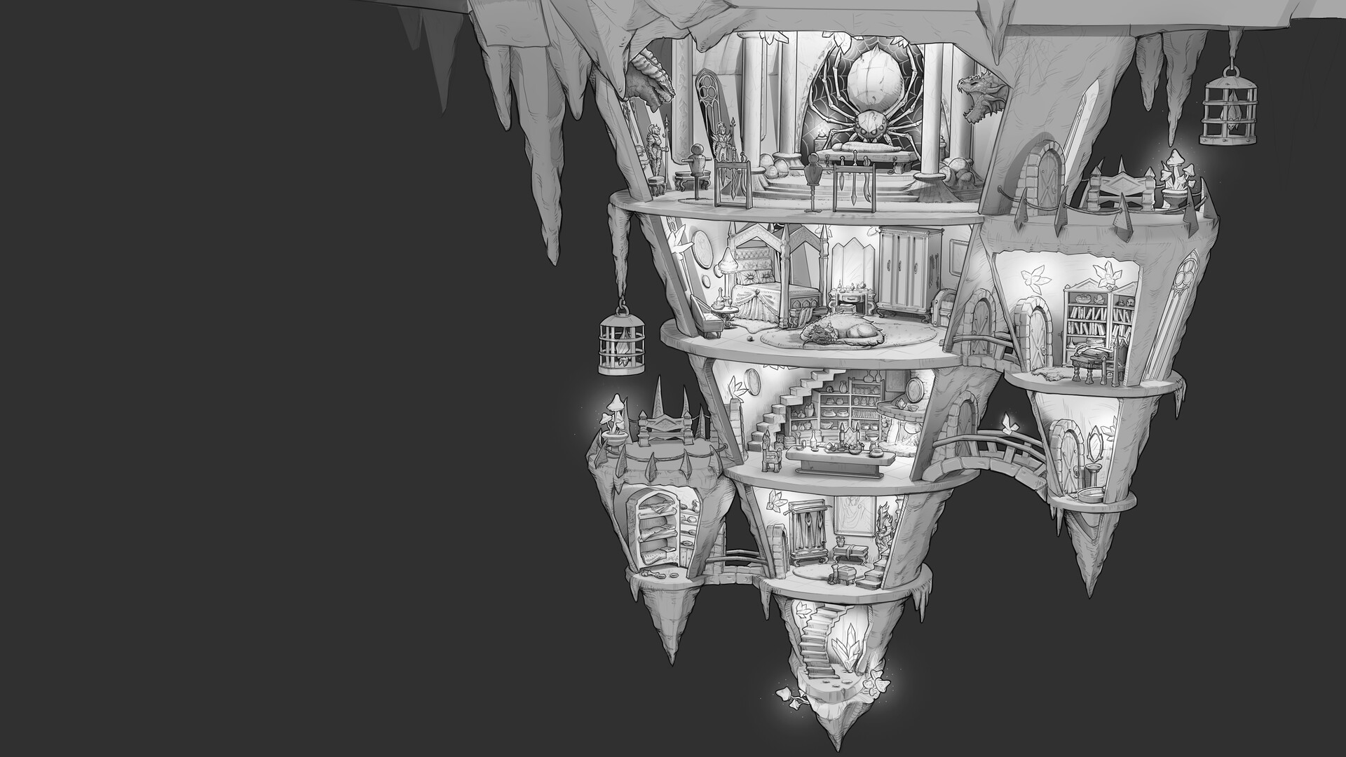 ArtStation - Dark elf house. My final work in NewArtSchool on the ...