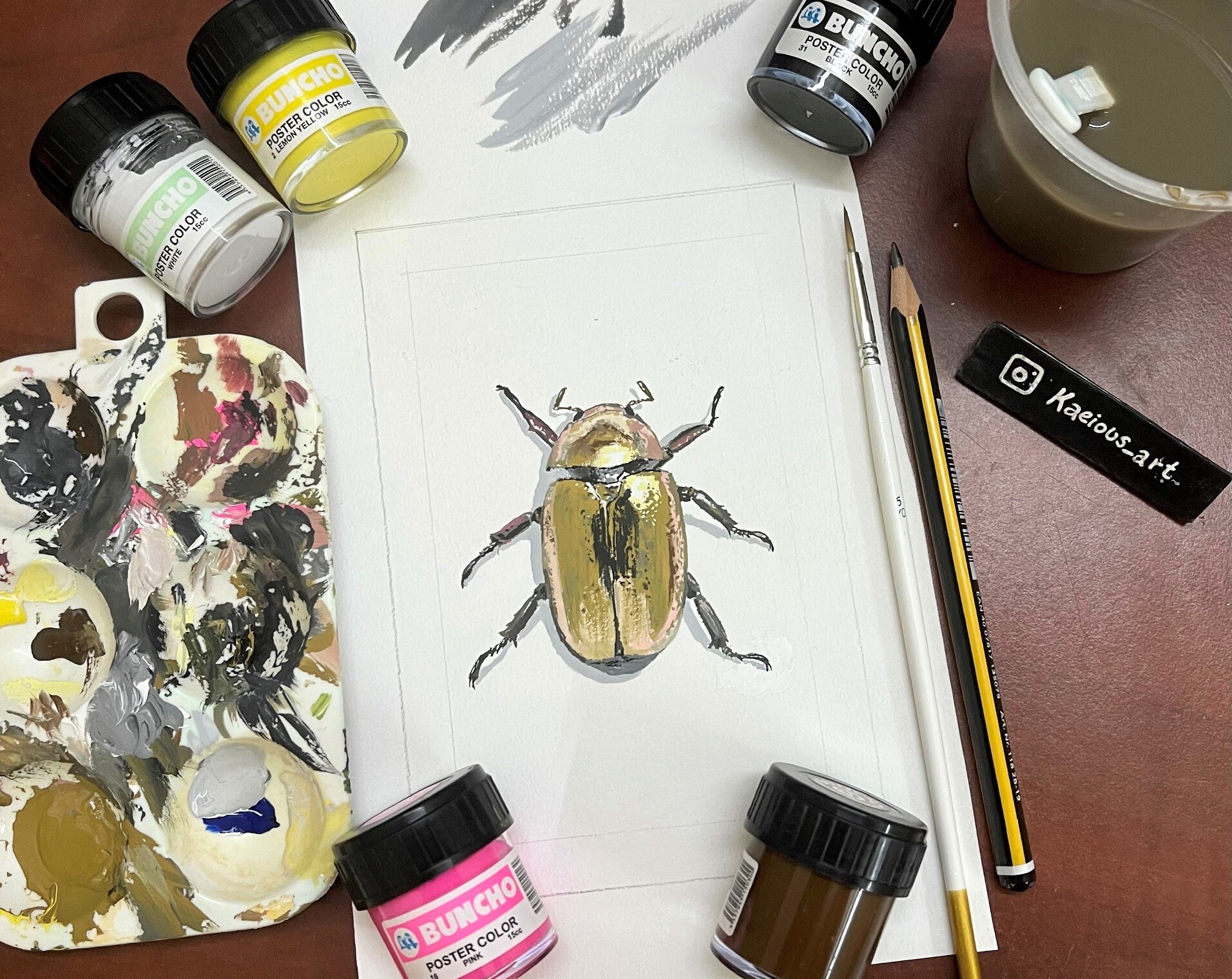 how to draw golden beetle