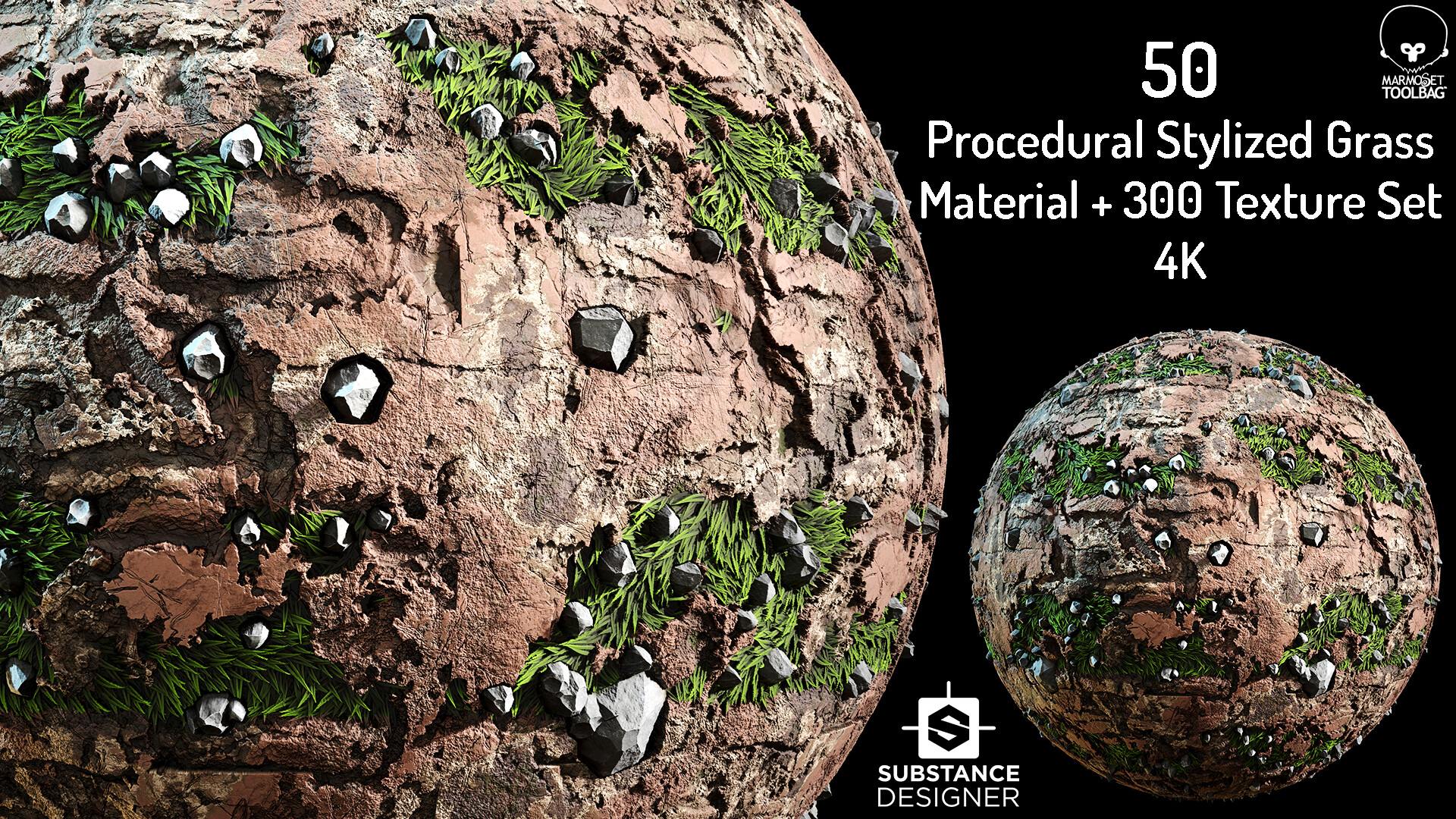 Amin Rahnama Far - 50 Procedural Stylized Grass Material + 300 Texture ...
