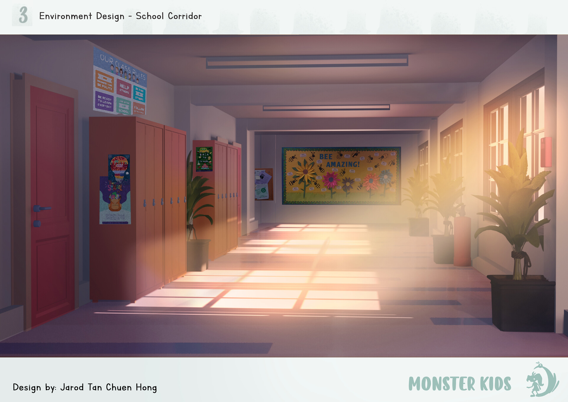 ArtStation - Monster Kids - School Corridor