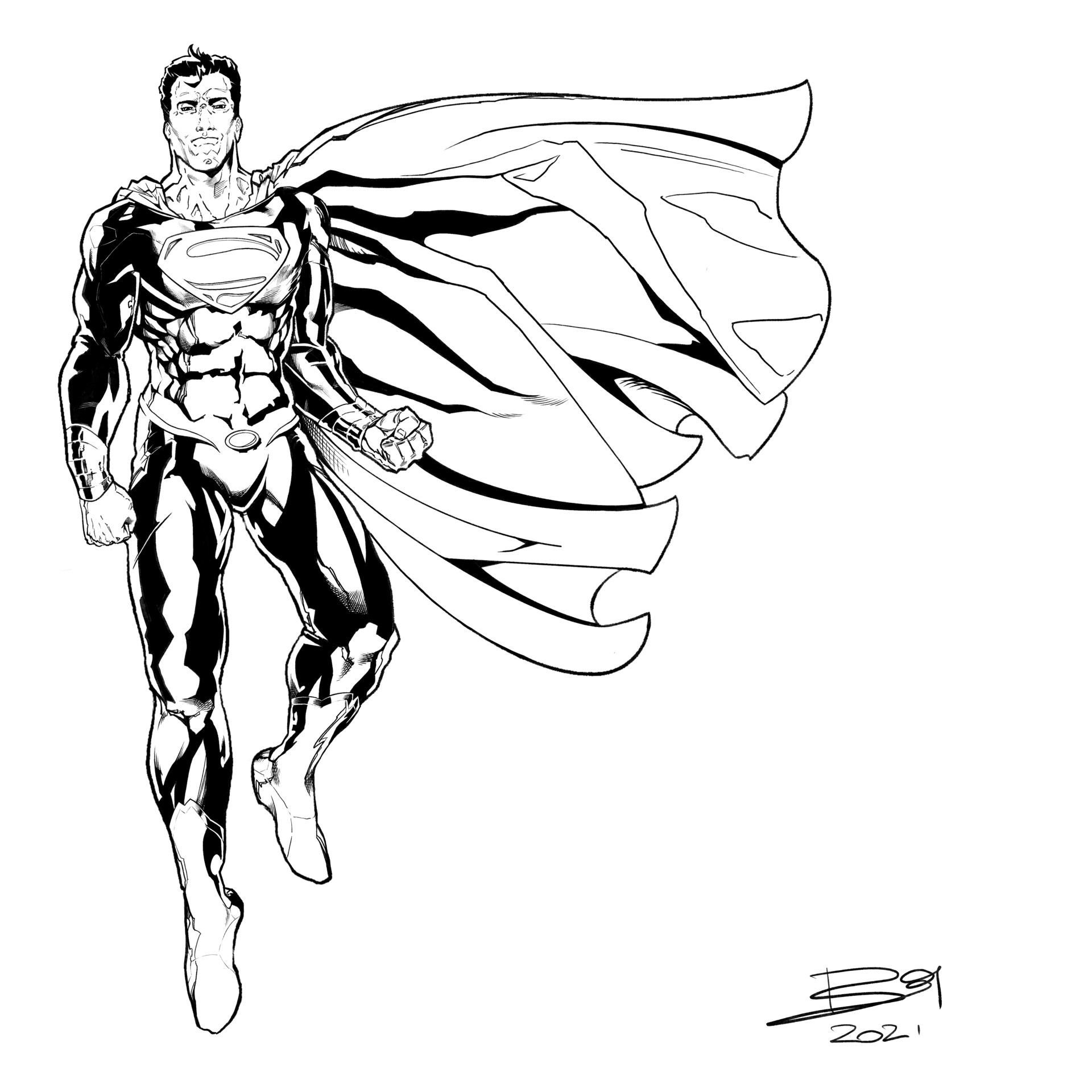 ArtStation - Balck and White Superman