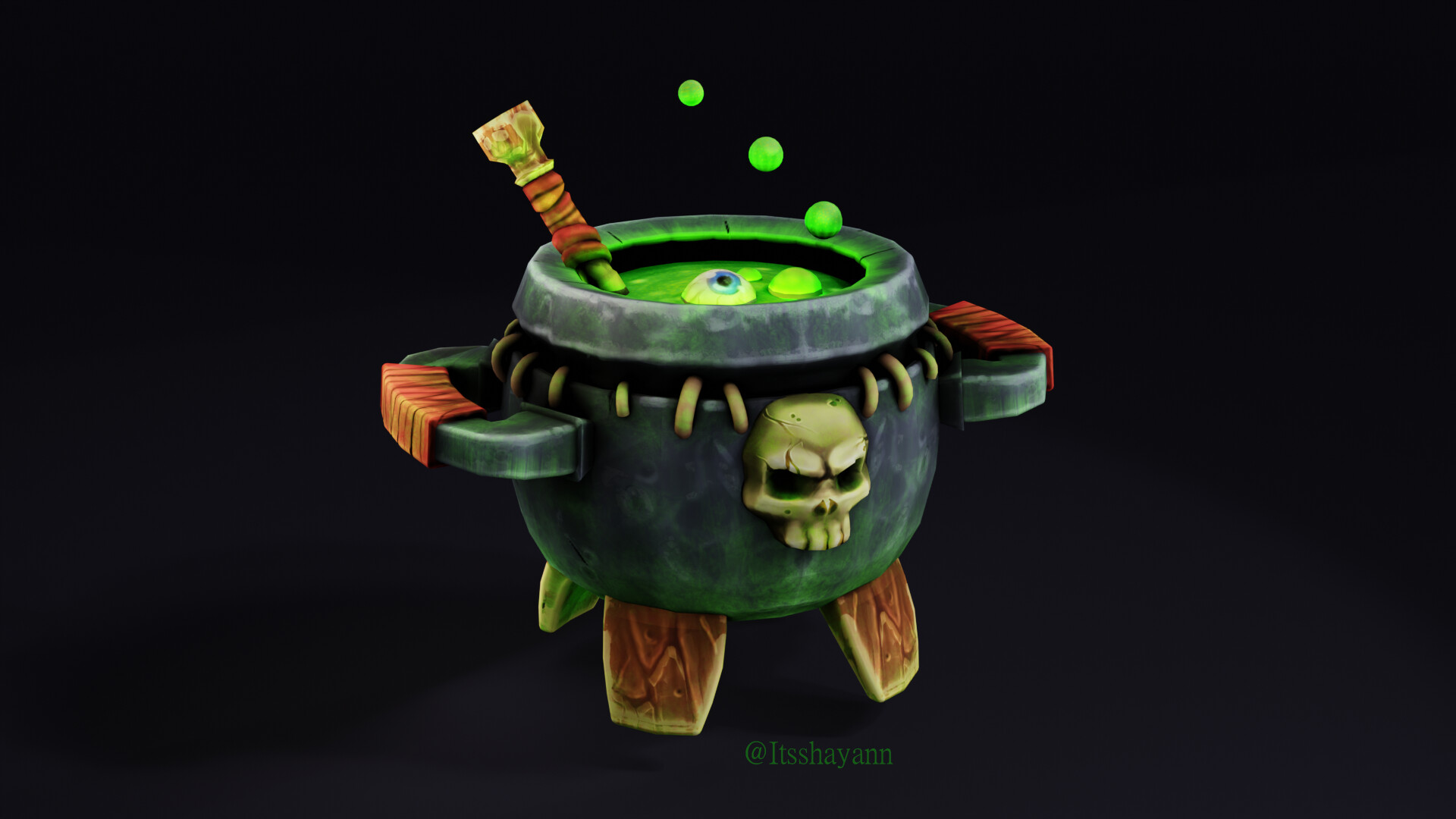 ArtStation - A stylized witch cauldron