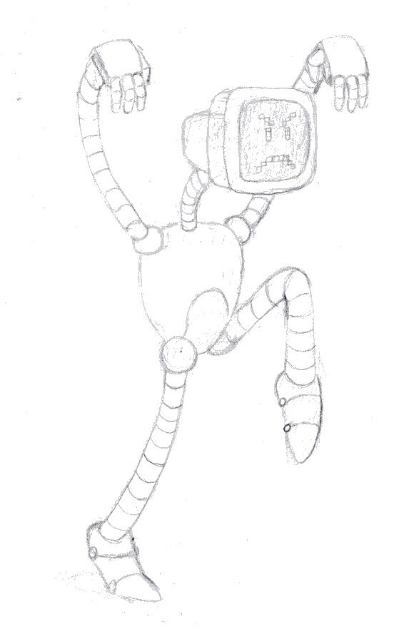 ArtStation - Cartoon Robot Sketch