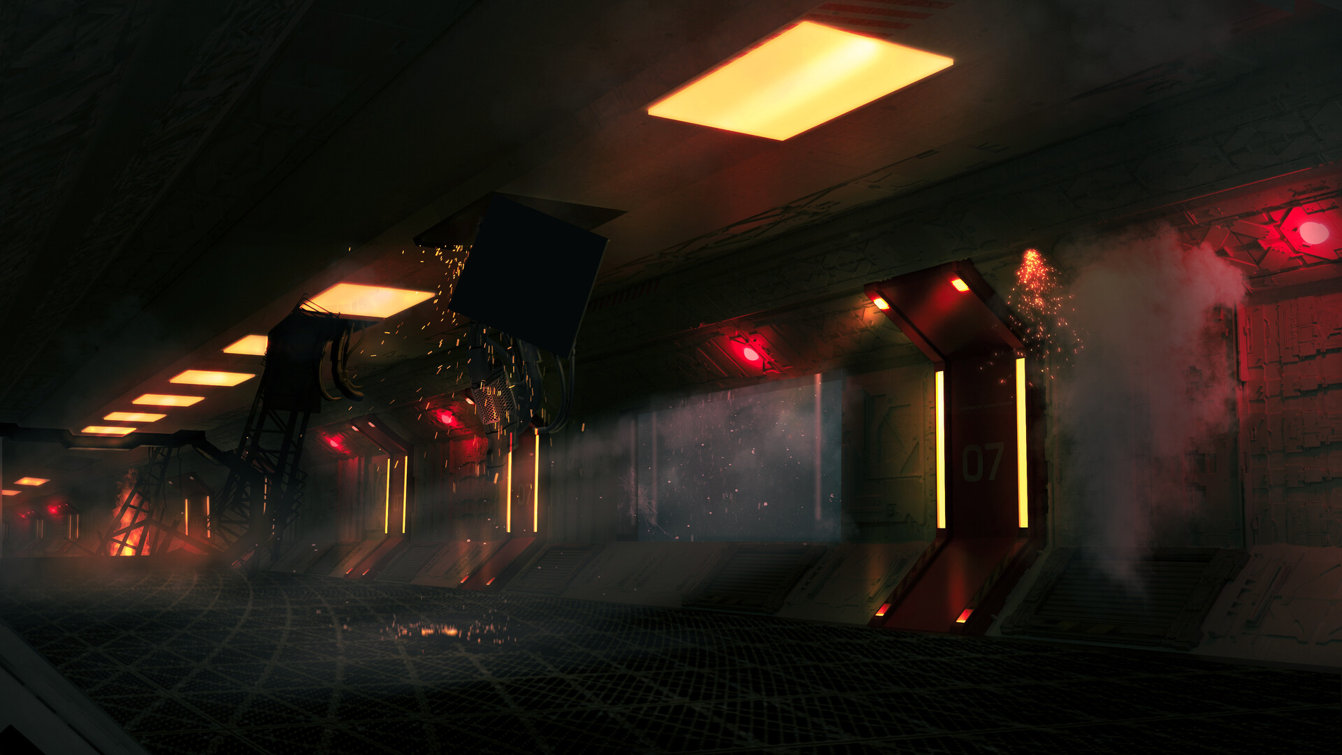 ArtStation - TRD Station Corridor - Post Attack
