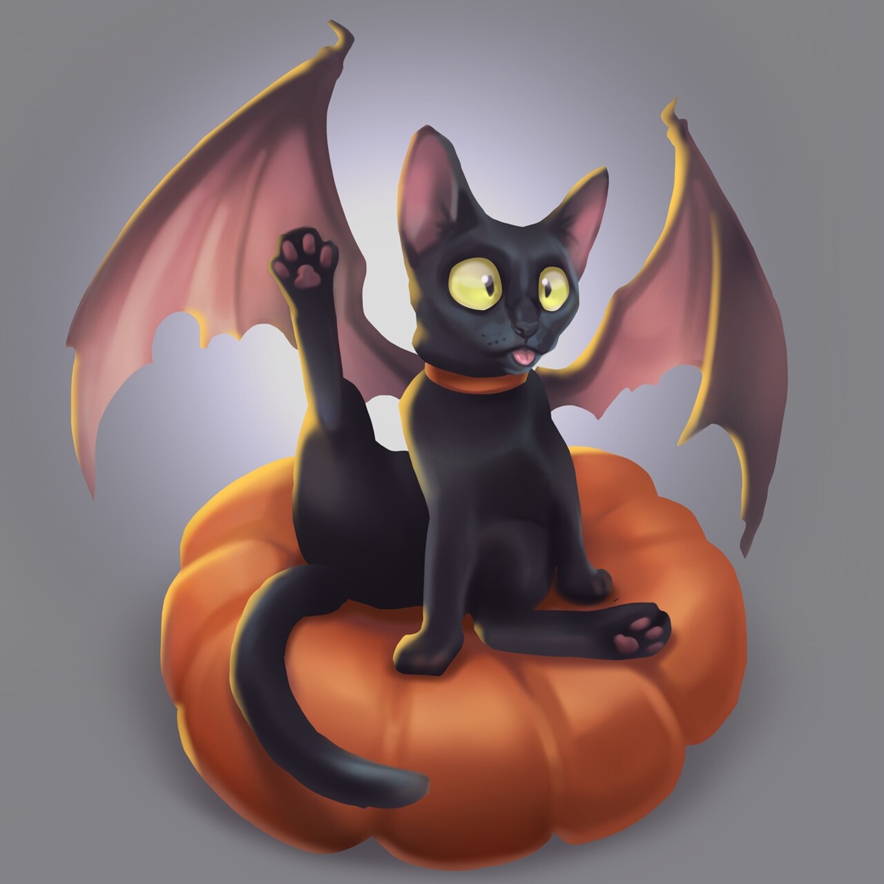 ArtStation - Halloween cat