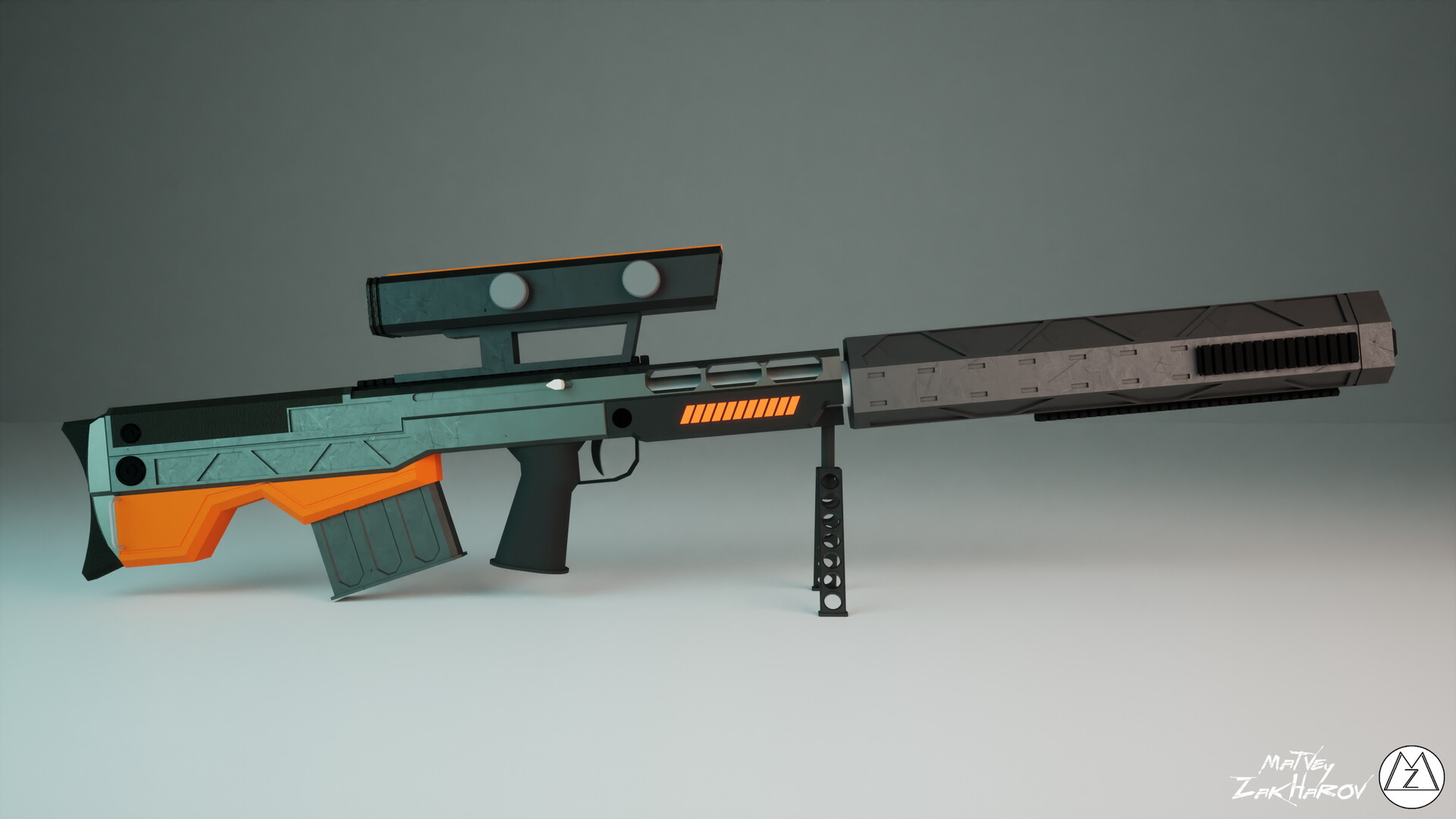 ArtStation - Sci-fi sniper rifle