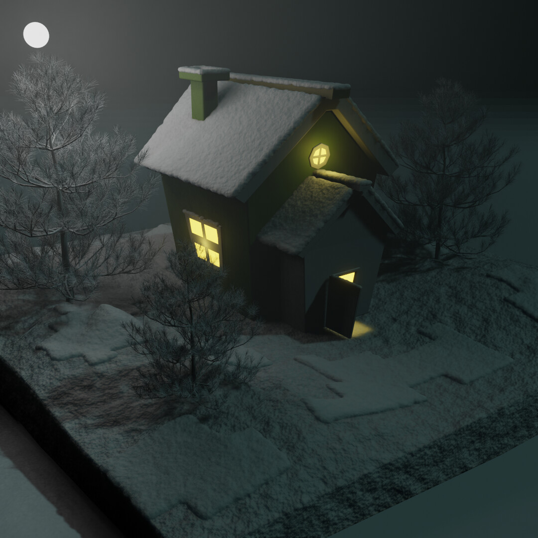 ArtStation - Snow winter House