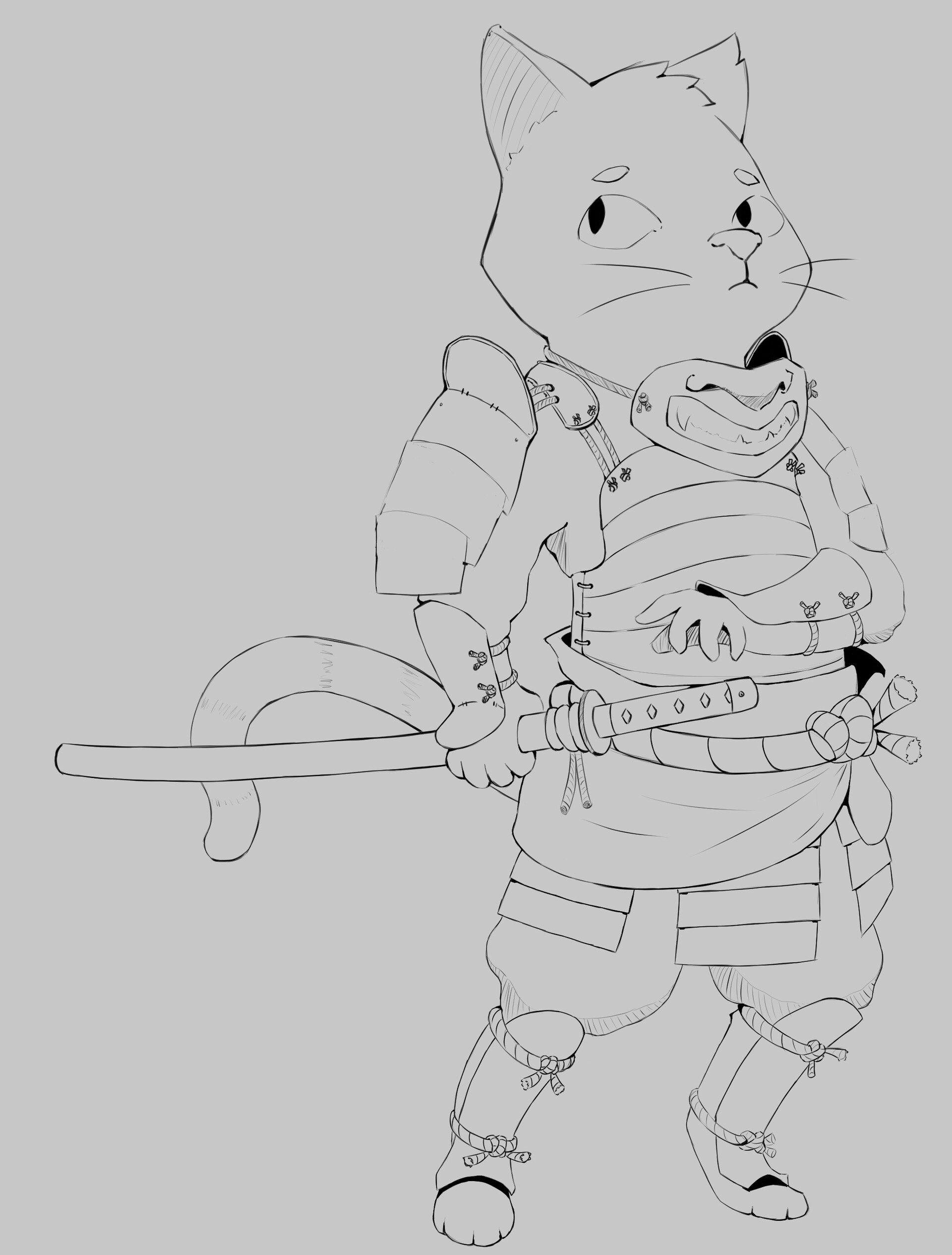 ArtStation - Samurai cat
