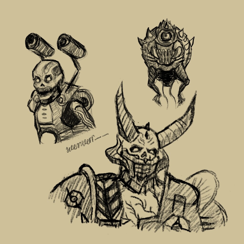 how to draw a demon from doom