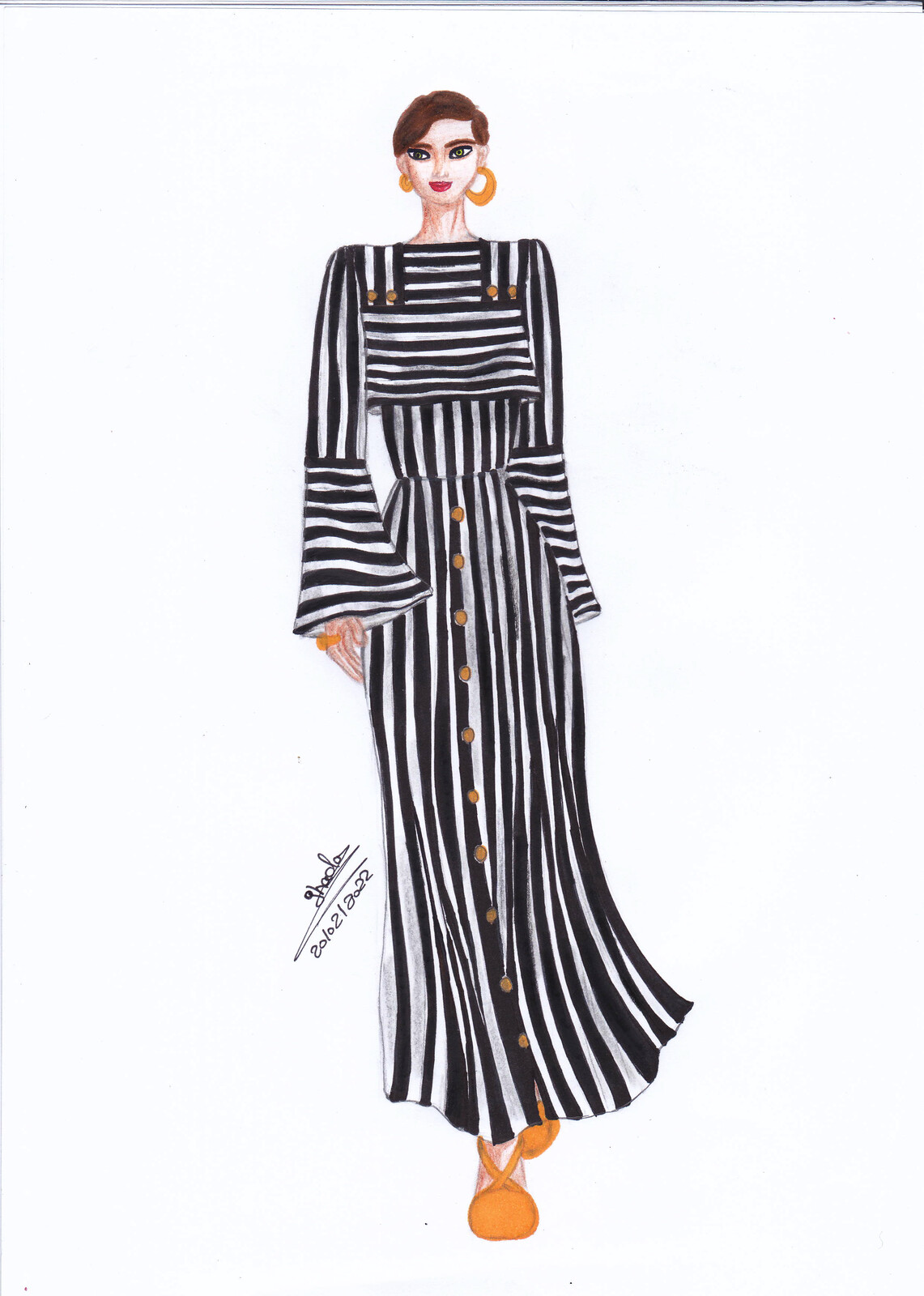 Ghada Mohamed - Striped dress