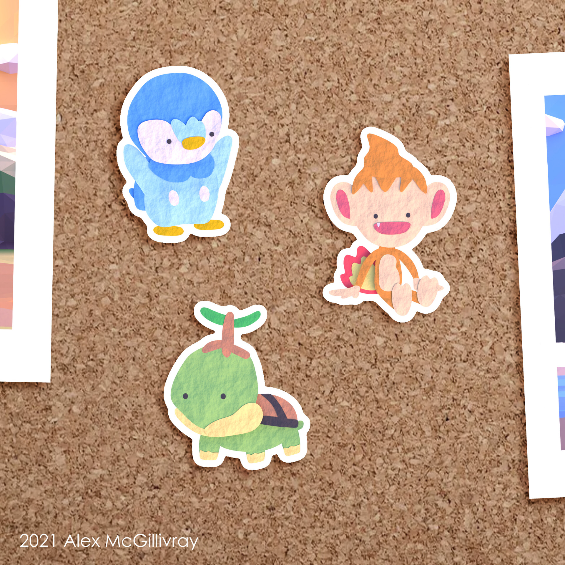ArtStation - Sinnoh Starter Stickers