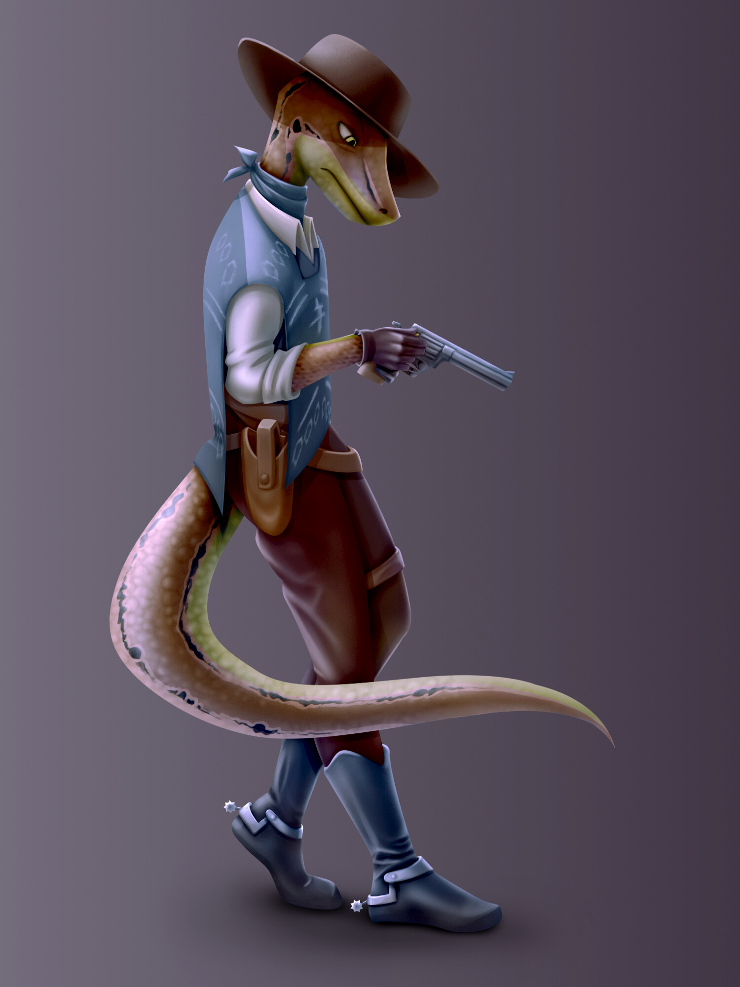 ArtStation - Lizard cowboy