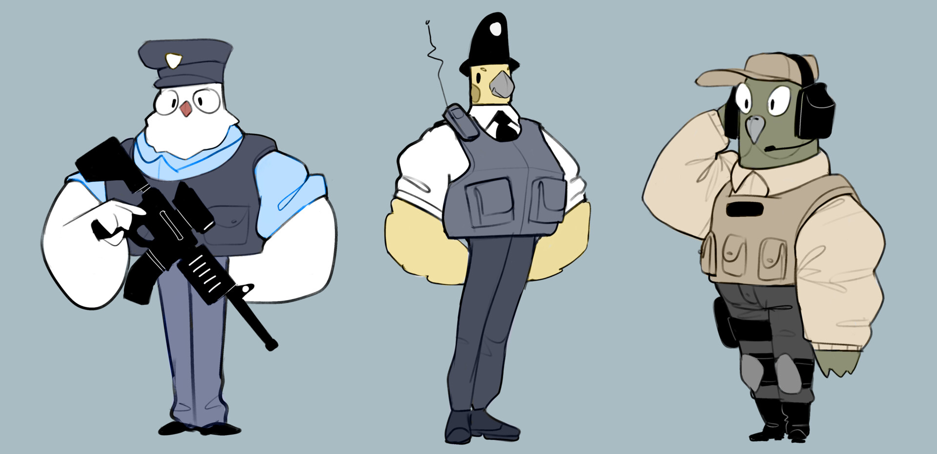 ArtStation - Bird-Police Character Design