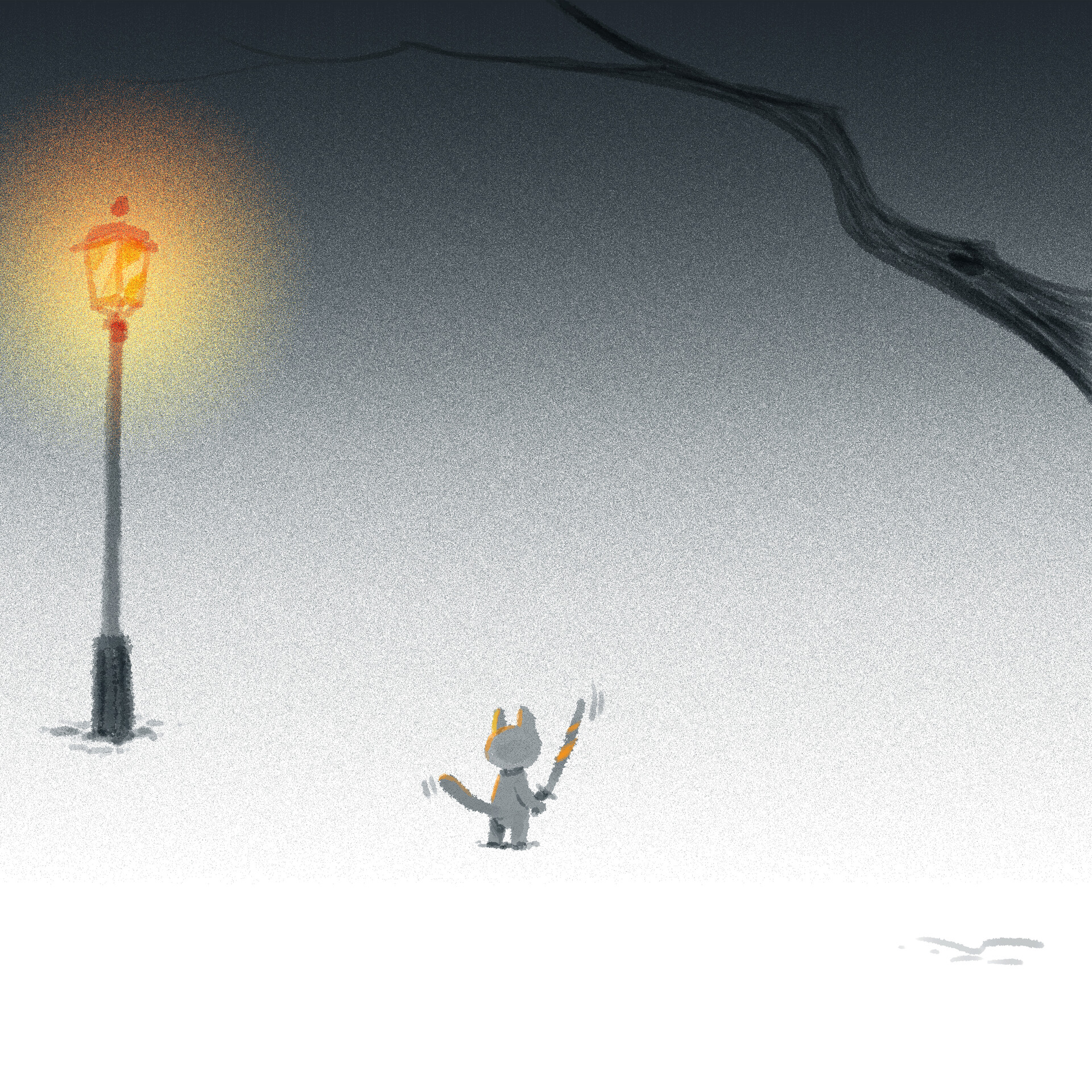 ArtStation - Cat in the snow