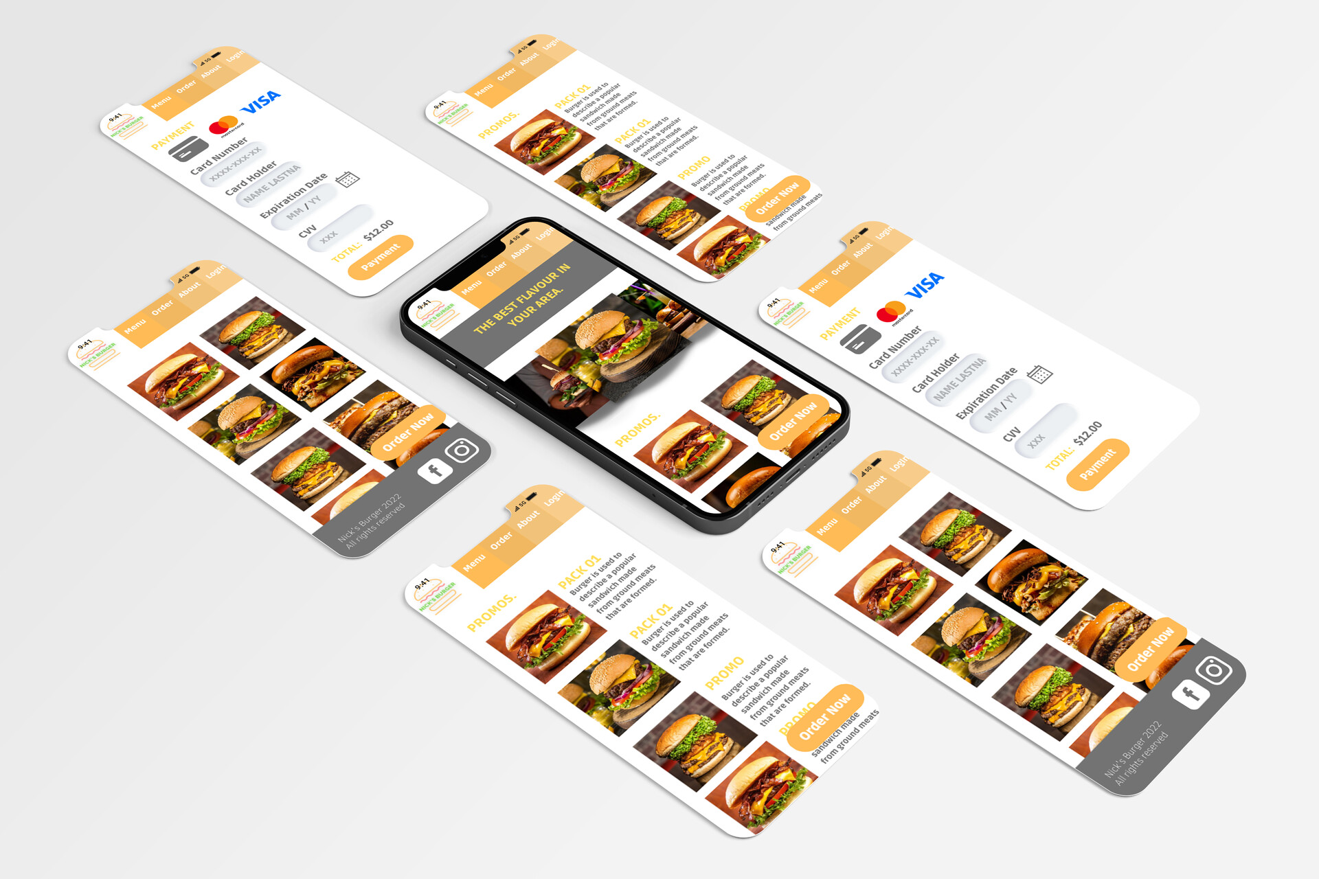 ArtStation - Nick's Burger |INTERFACE DESIGN