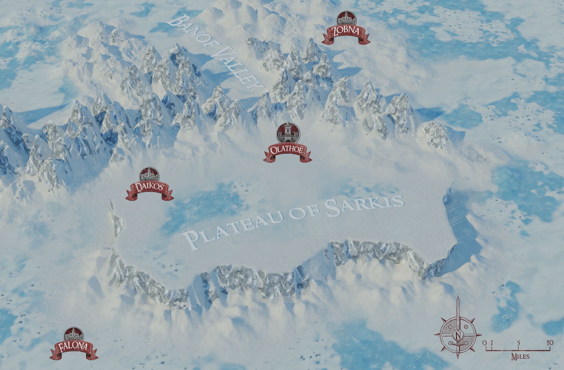 ArtStation - Overland Map of a fantasy icy world