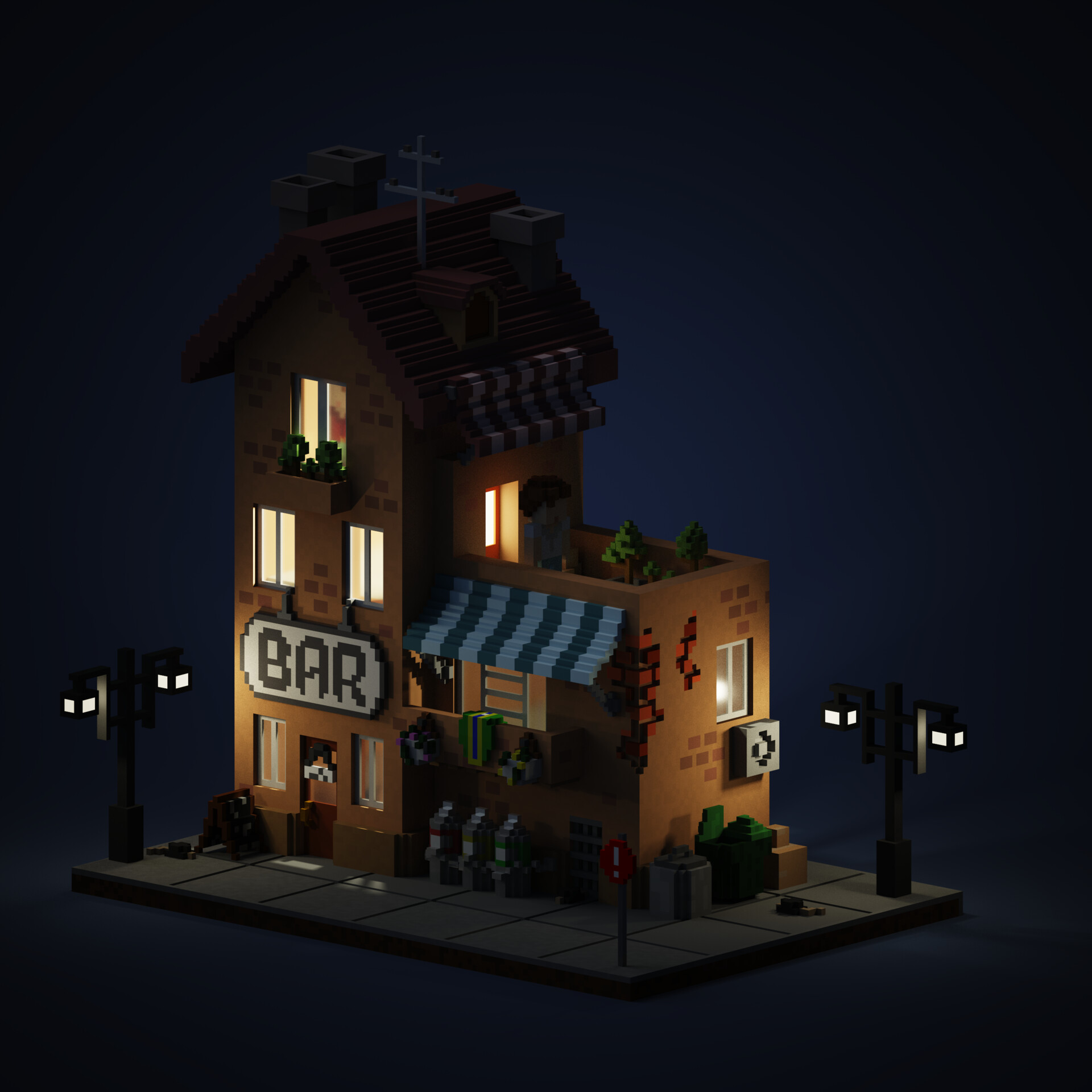 ArtStation - Bar Night - Voxel Arte