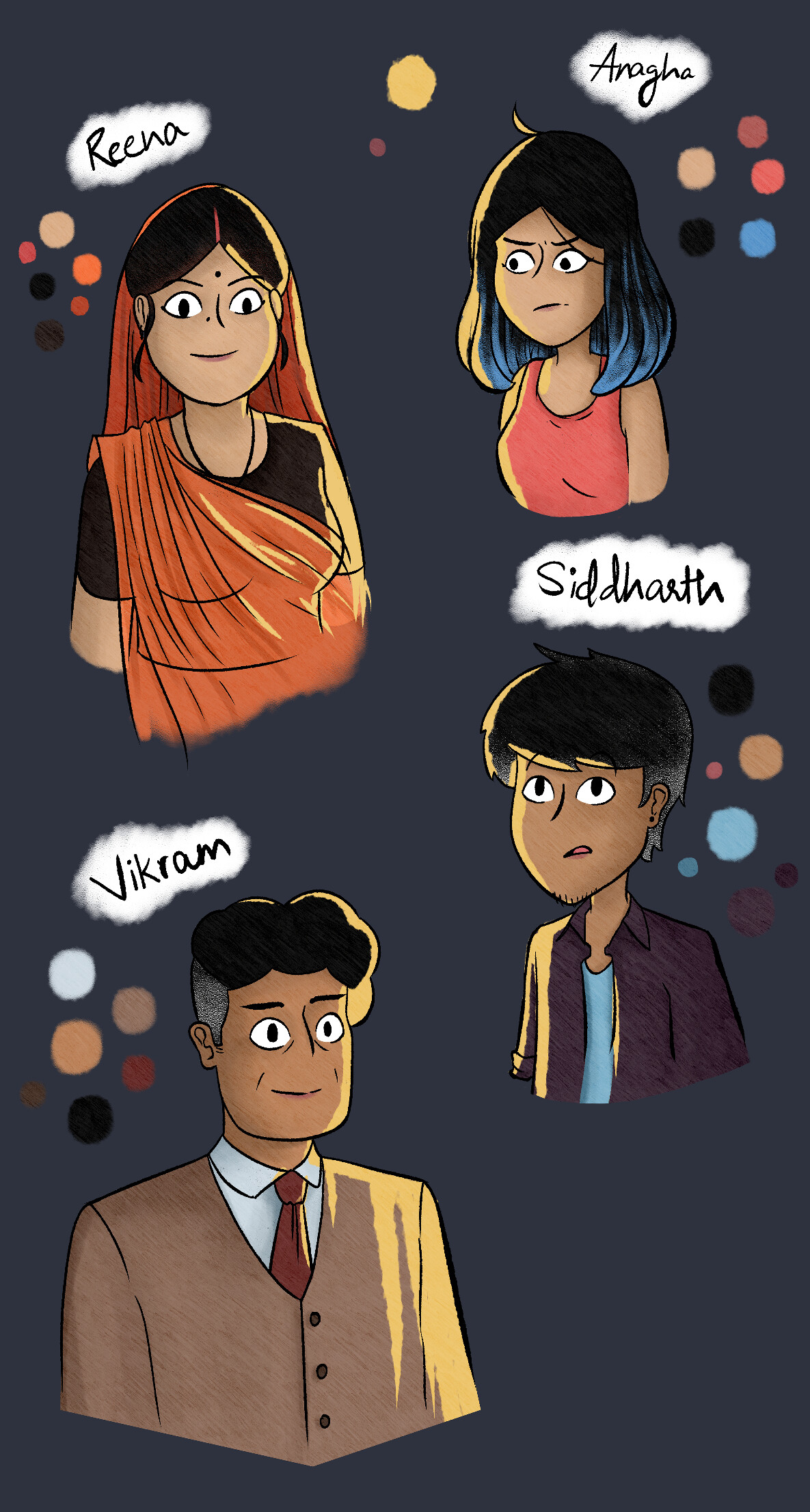 Prathamesh Gandhi - Character Designs and Pages from a Comic Book Project