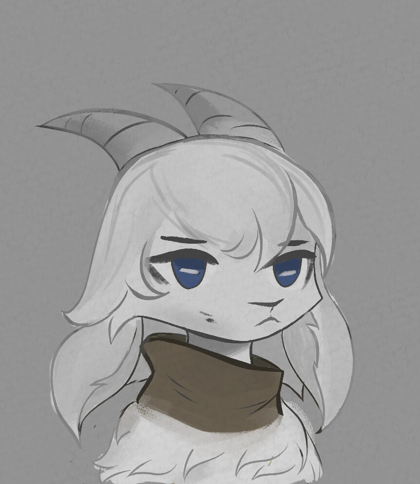 ArtStation - White Goat girl concept