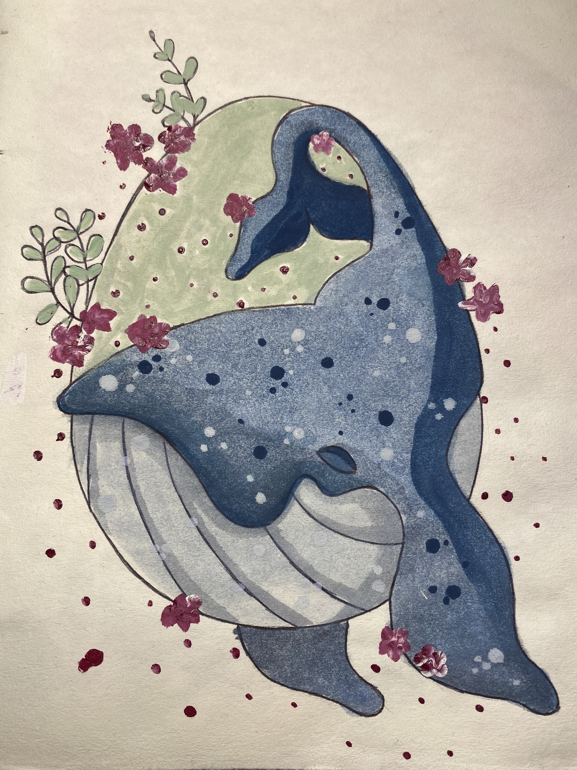 ArtStation - Baby whale, watercolor