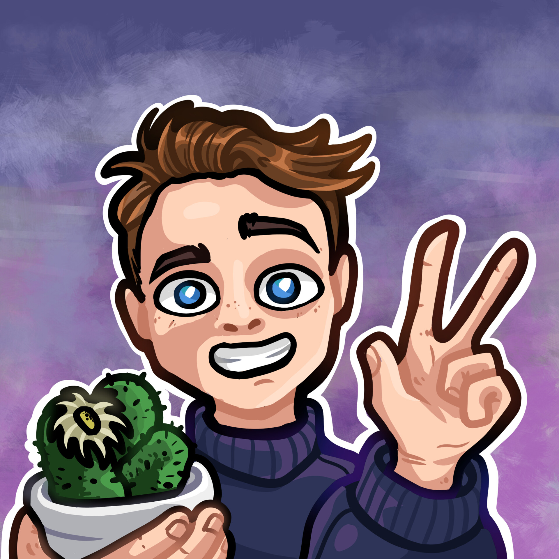 ArtStation - Profile picture (Teen with cactus)