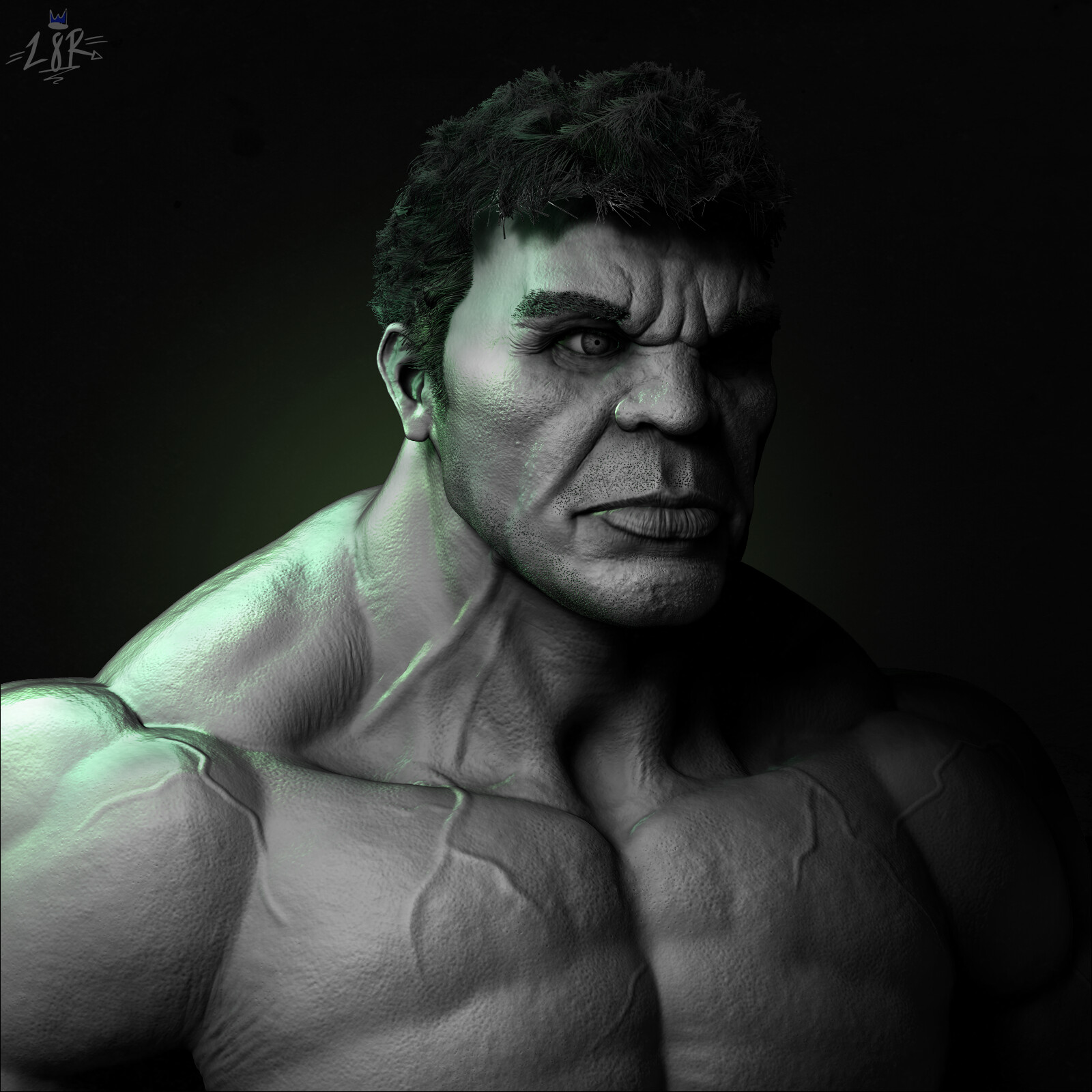 Incredible Hulk Face Black And White
