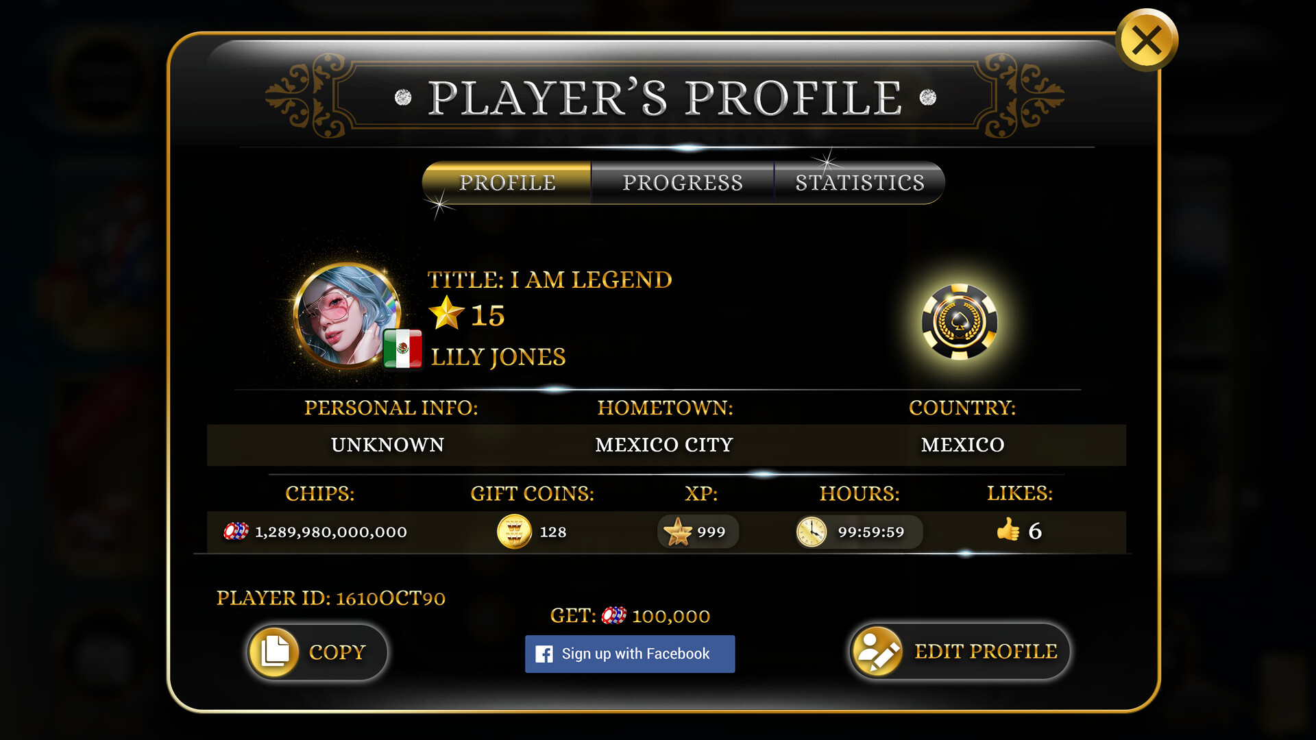 ArtStation - Casino game User information pop up