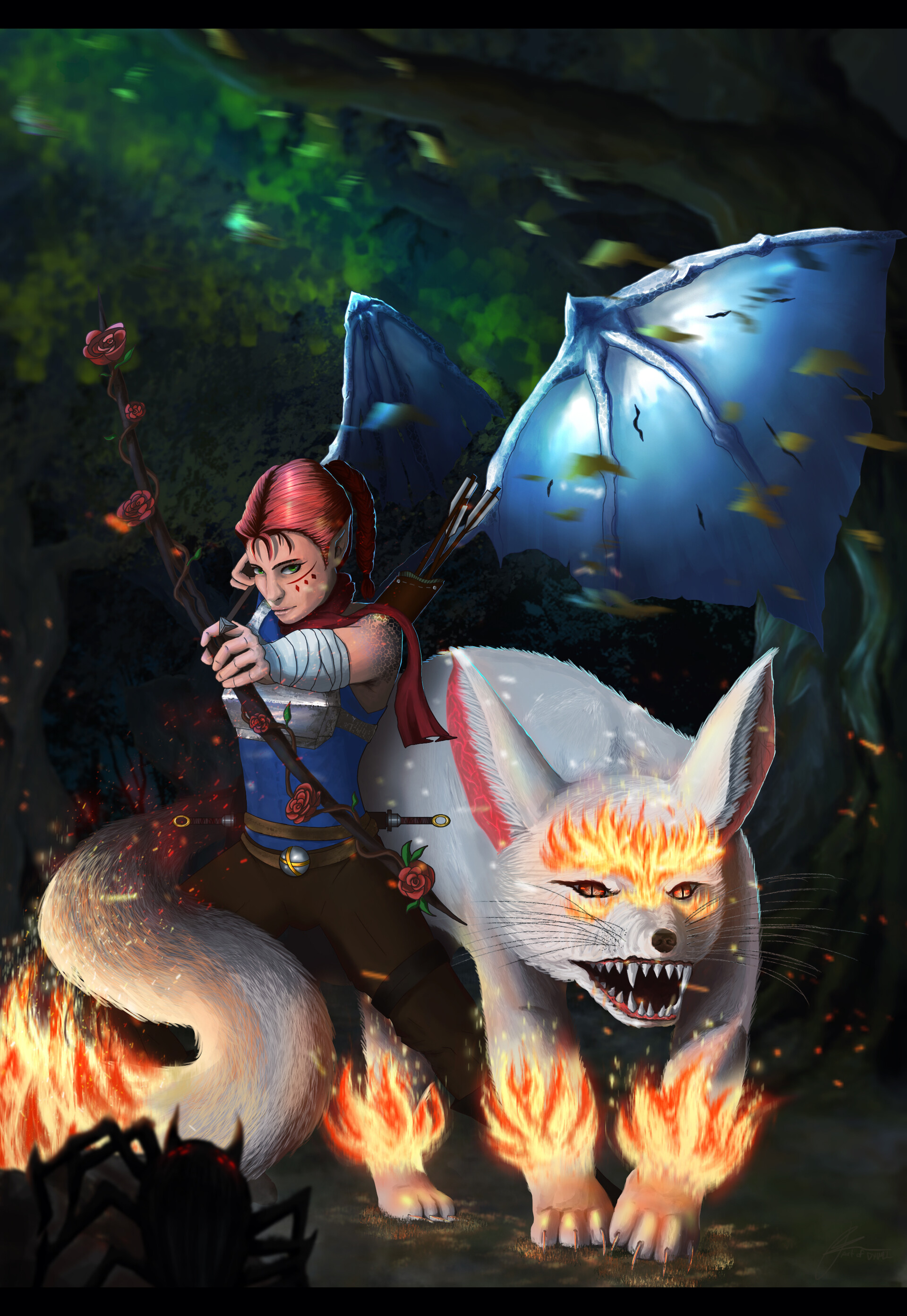 ArtStation - DND Commission "Dragonic Elf Archer" /w progress