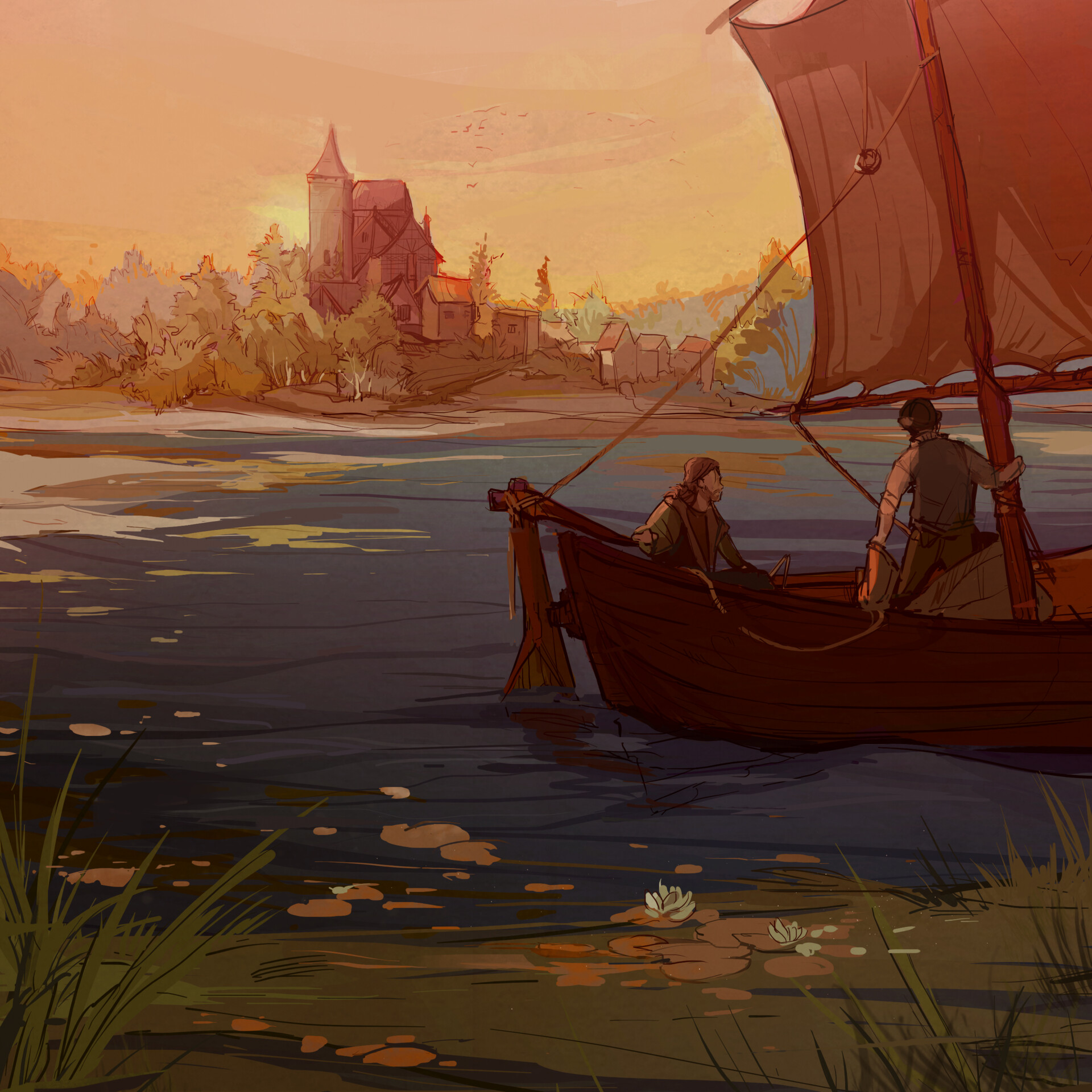 ArtStation - Boat ride Illustration