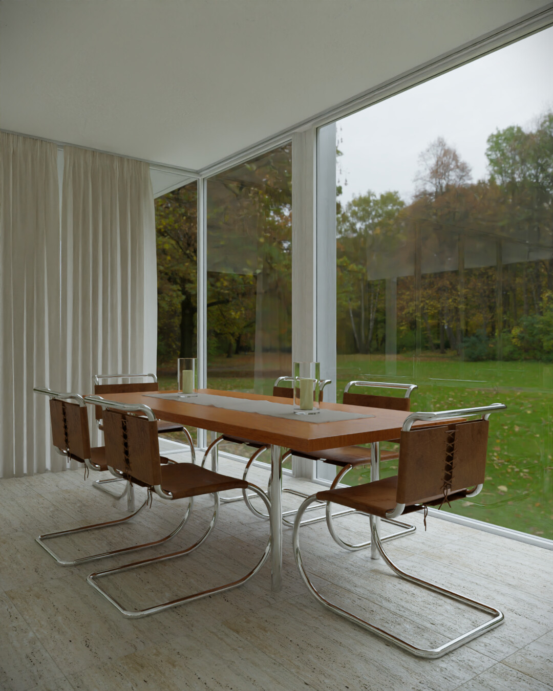 ArtStation - Blender - 3D modeling, Render - Farnsworth House