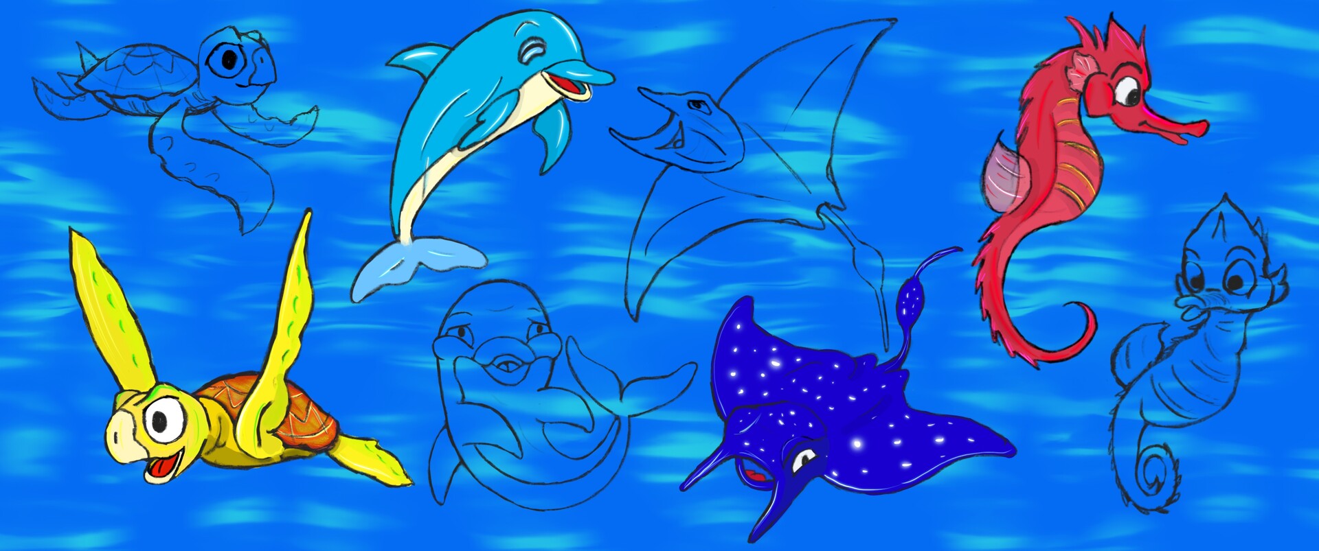 ArtStation - Sea Animals Character Design