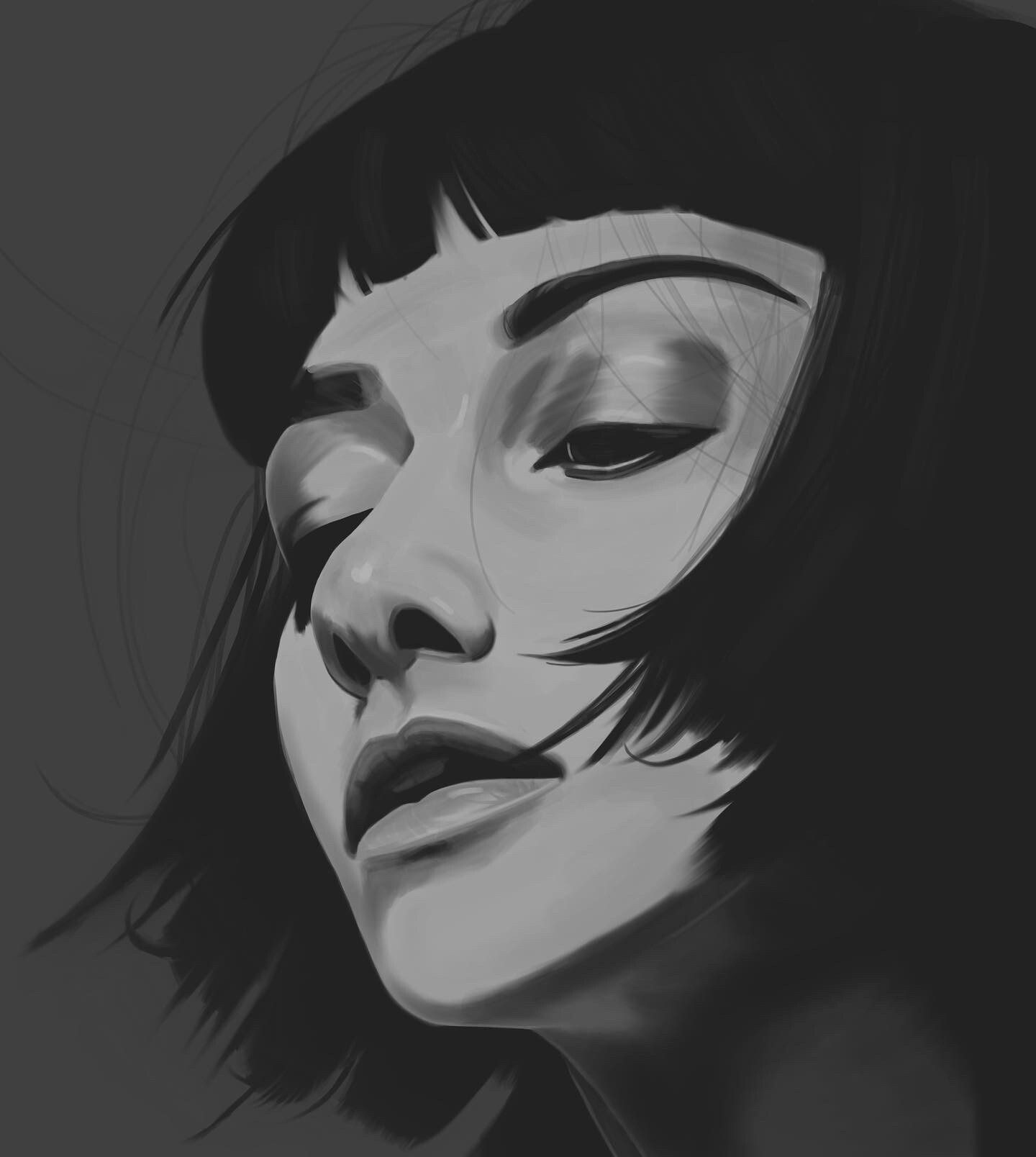 ArtStation - Grayscale portrait 1