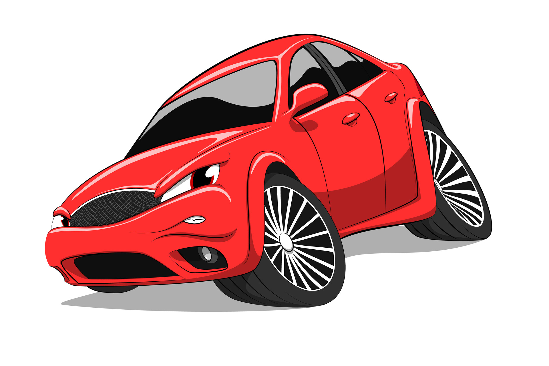 ArtStation - Cartoon red car Ford Mondeo (vector)