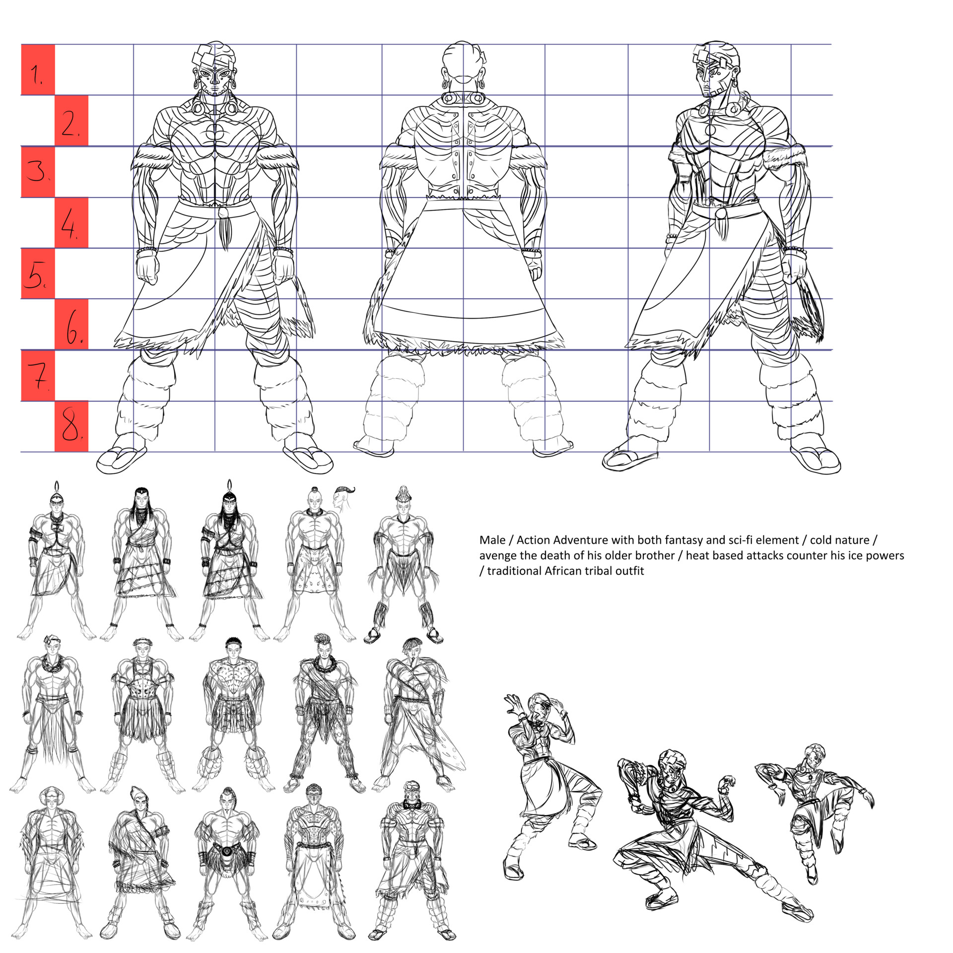 ArtStation - Character Turnaround - African Tribal Warrior