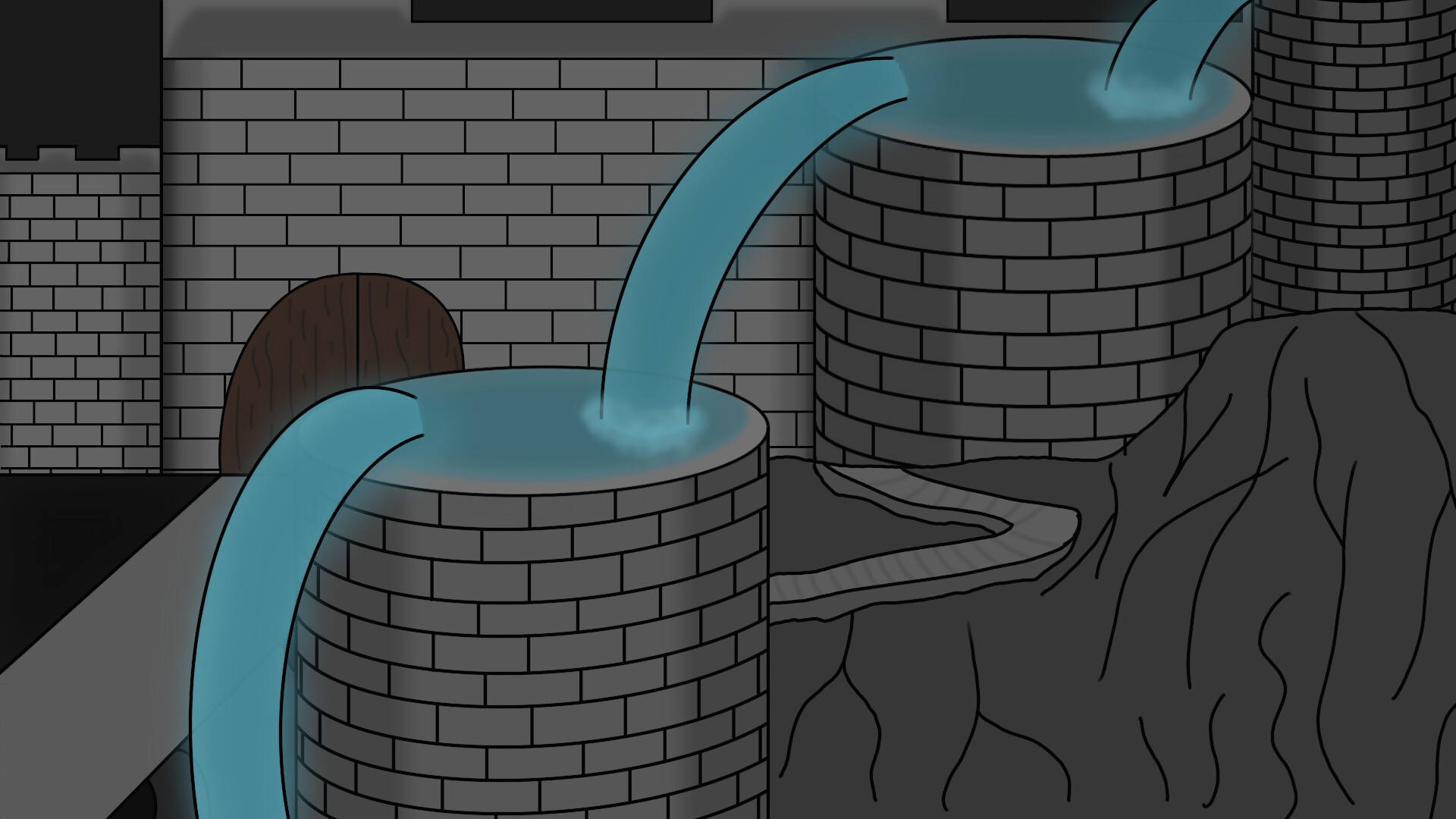 ArtStation - Project #7 - Castle With Waterfalls