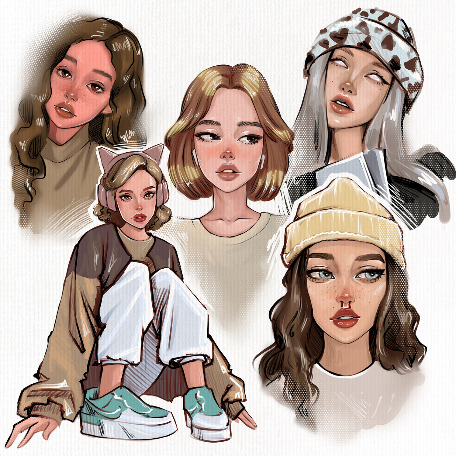 ArtStation - sketches of girls